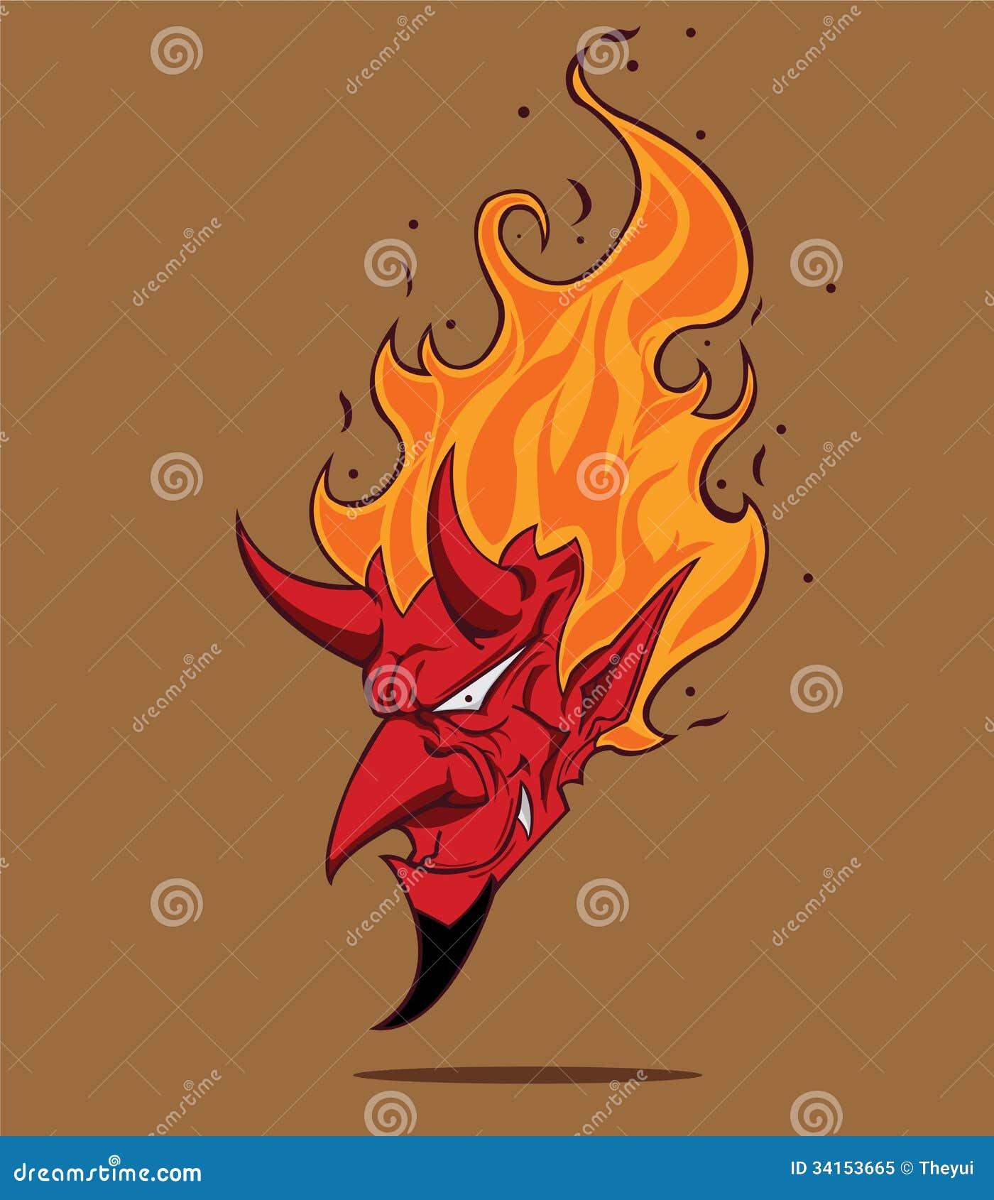 Red Devil stock vector. Illustration of hoof, horned - 34153665