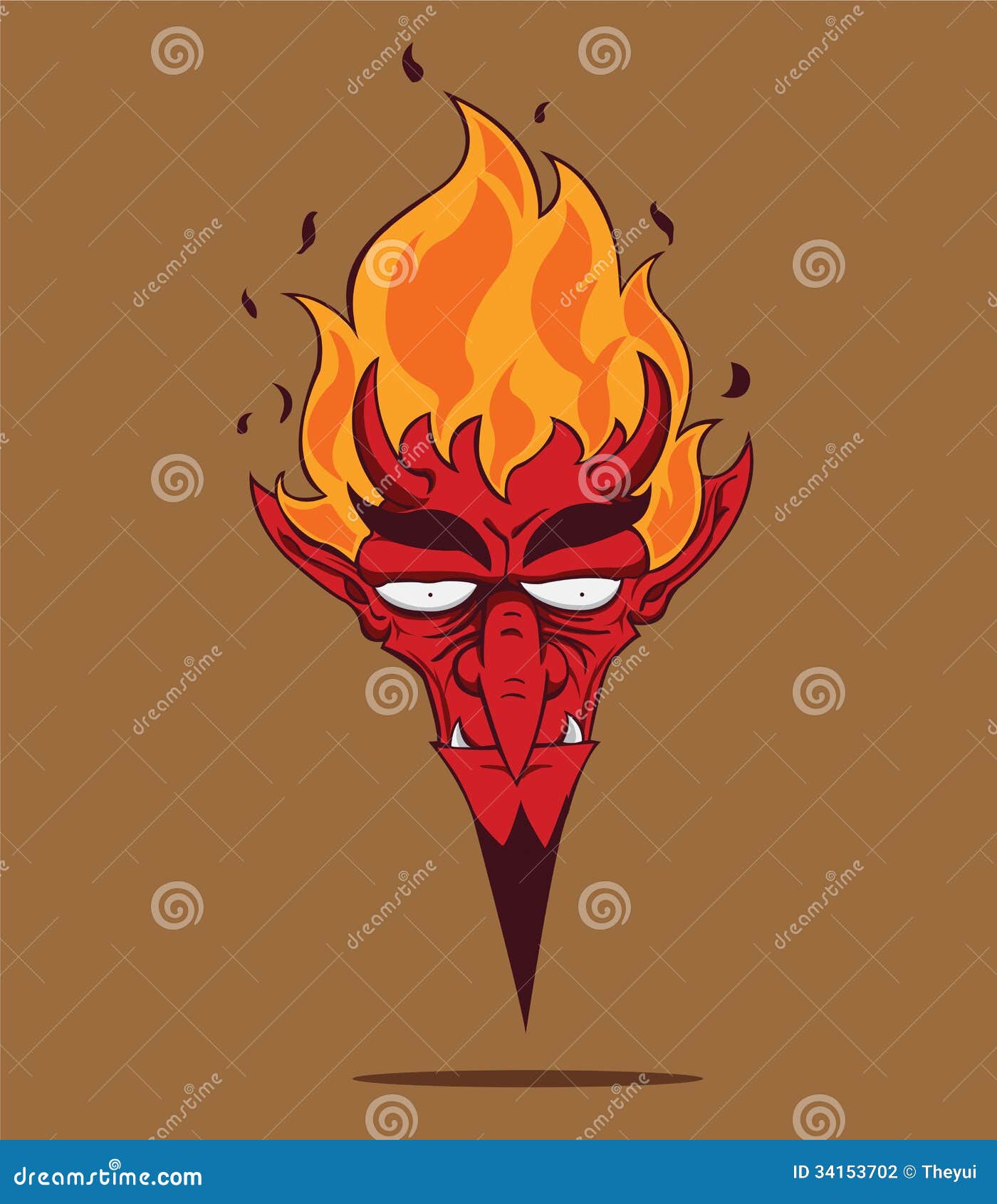 Red Devil stock vector. Illustration of peppers, danger - 34153702
