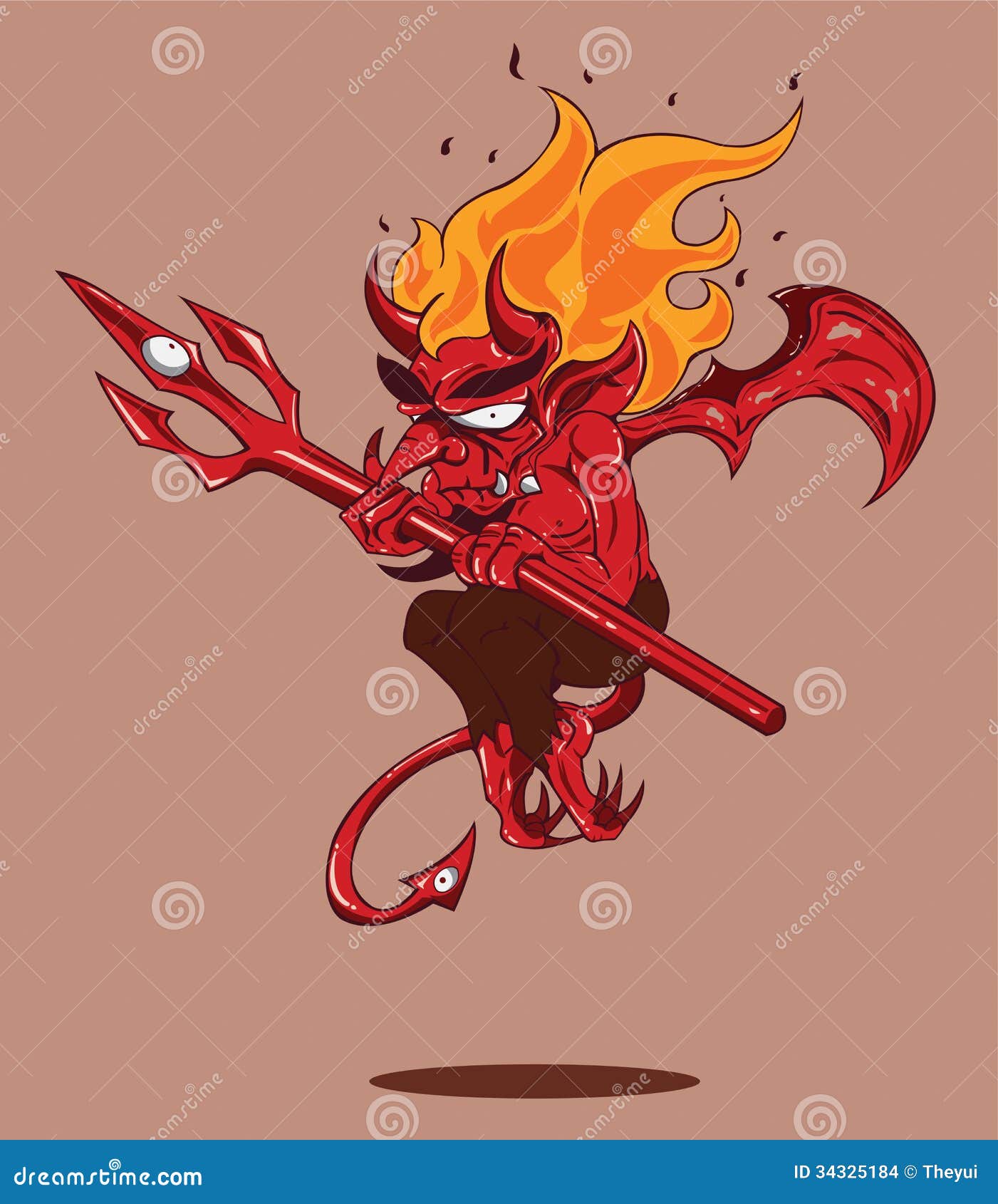Red Devil stock vector. Illustration of fire, flame, hell - 34325184