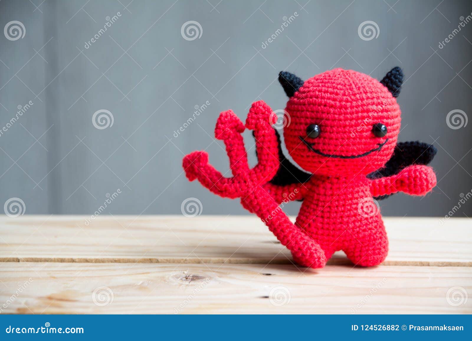 Red devil dolls stock photo. Image of funny, gift, crochet - 124526882