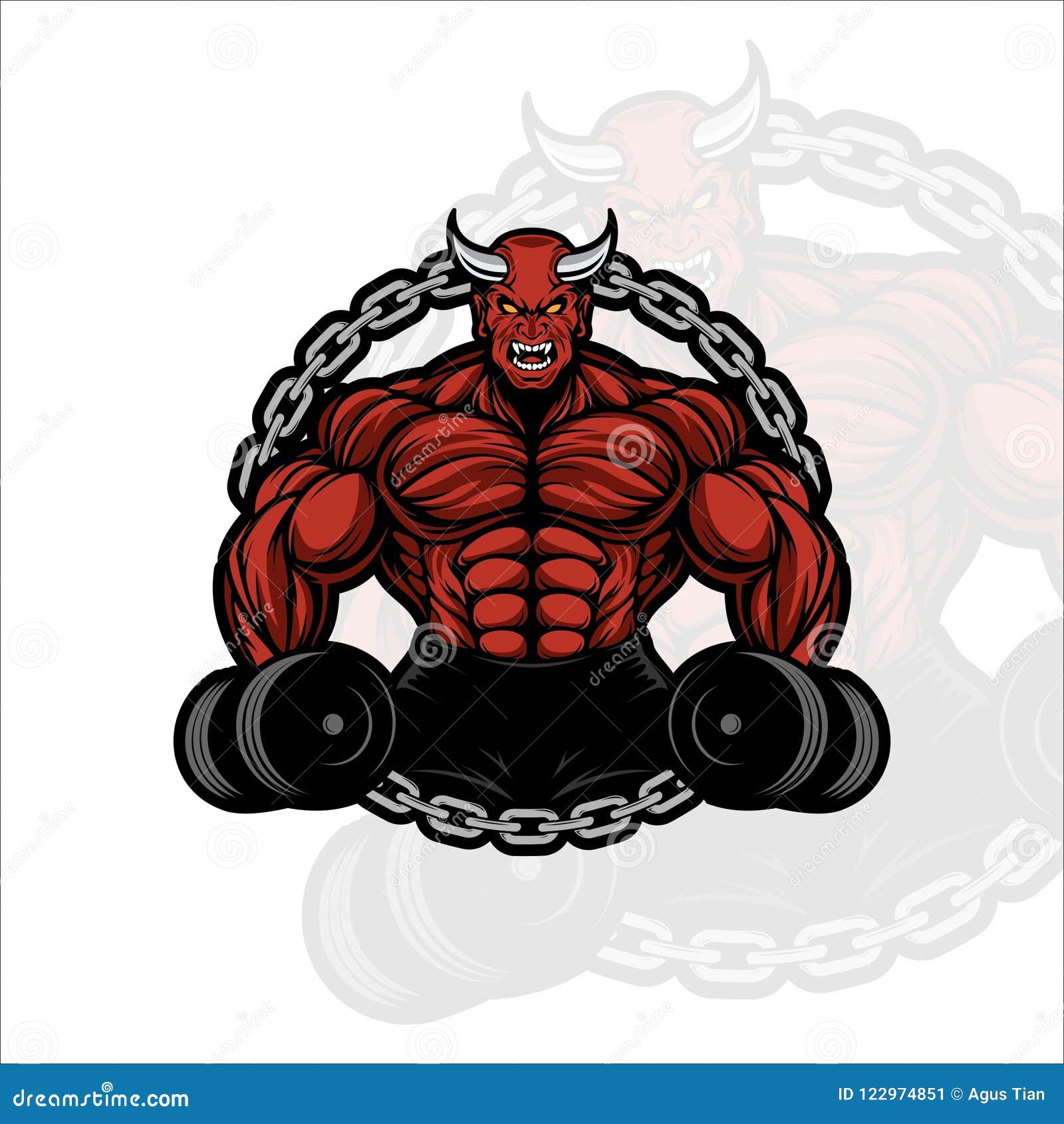 RED DEVIL FITNESS COLOUR VECTOR IMAGE Stock Vector - Illustration of ...