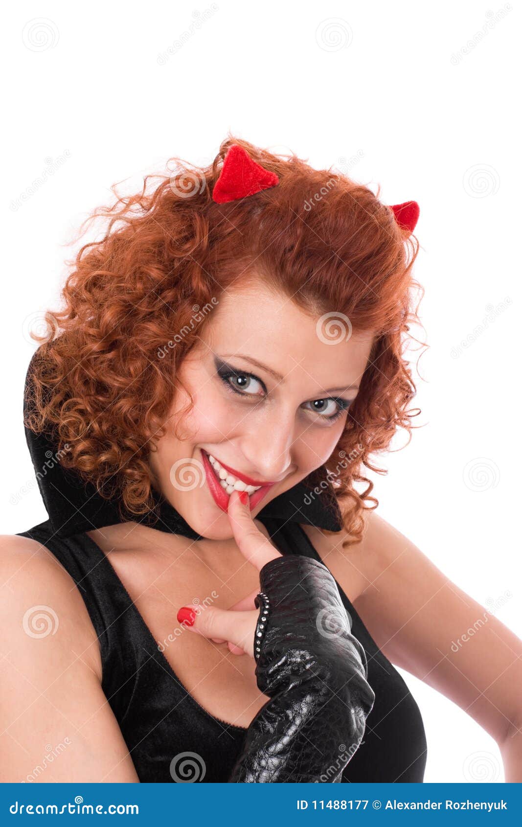 Red Devil Girl Flirting with You Stock Image - Image of demonic, female ...