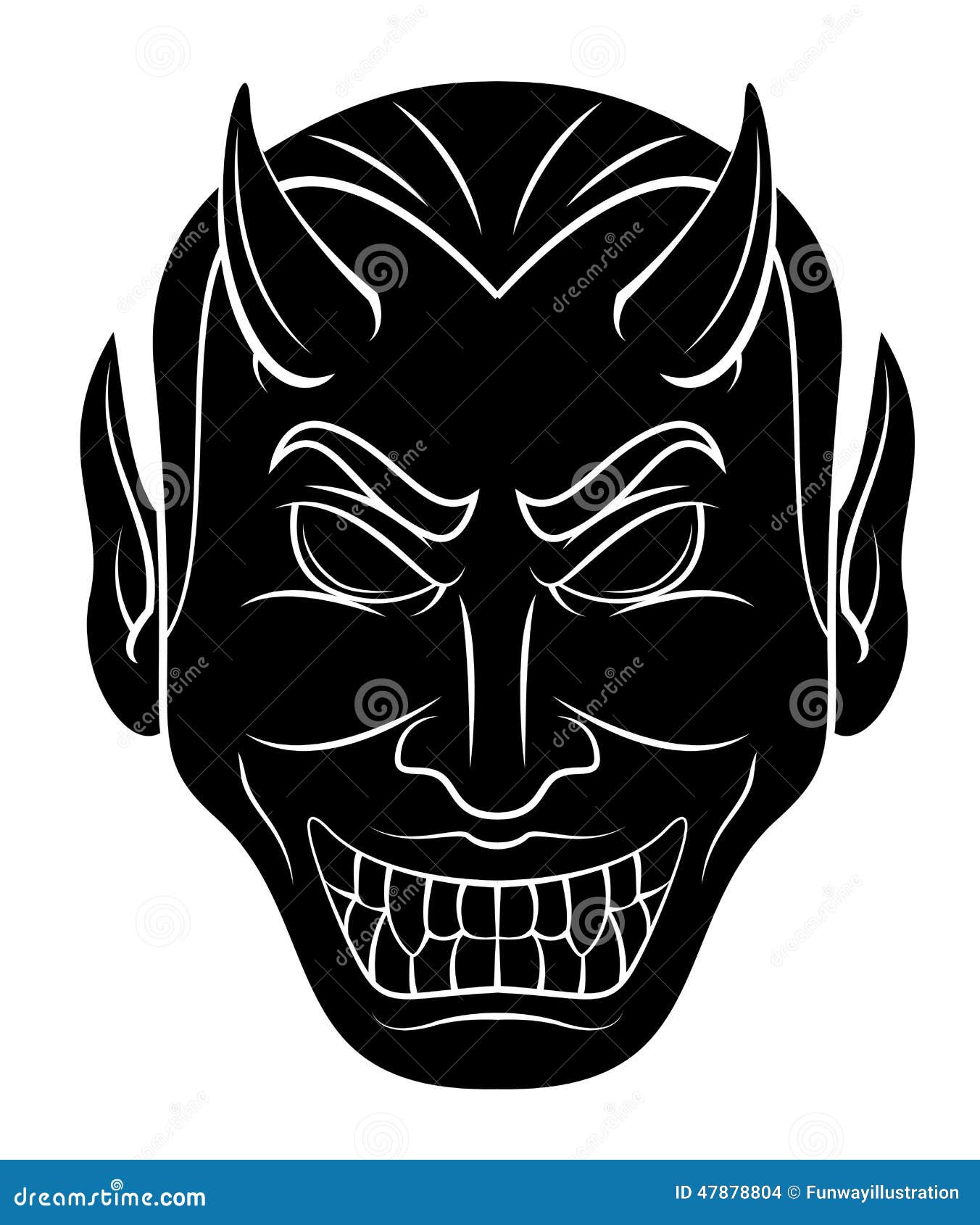 Red Devil Head stock vector. Illustration of vector, isolated - 47878804