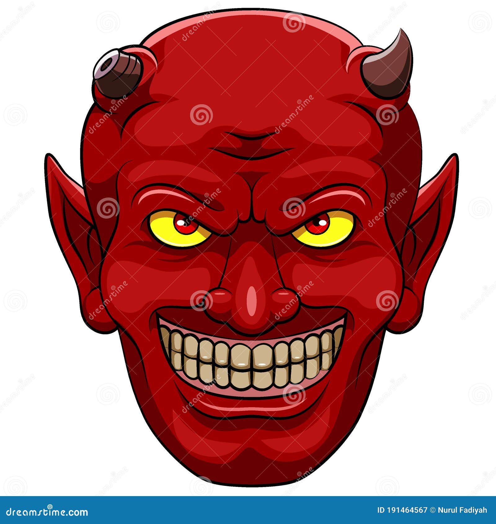 Red Devil head mascot stock vector. Illustration of fire - 191464567