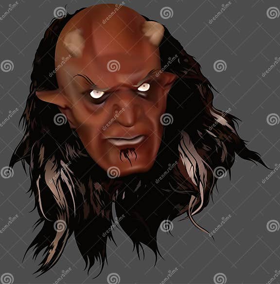 Red Devil Head with Shining Eyes Stock Vector - Illustration of daemon ...