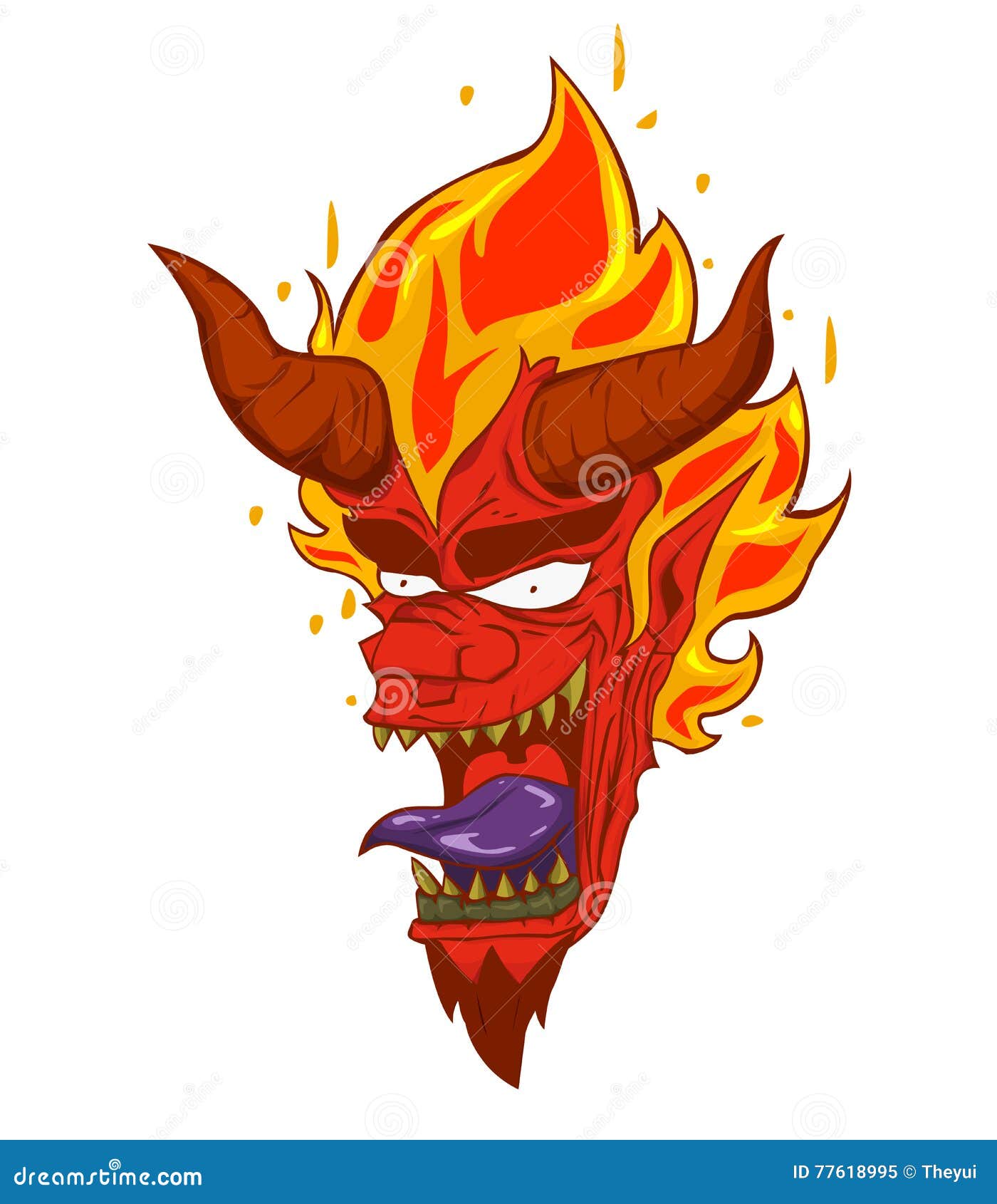 Red Devil Head Vector and Illustration. Monster in Halloween Night ...