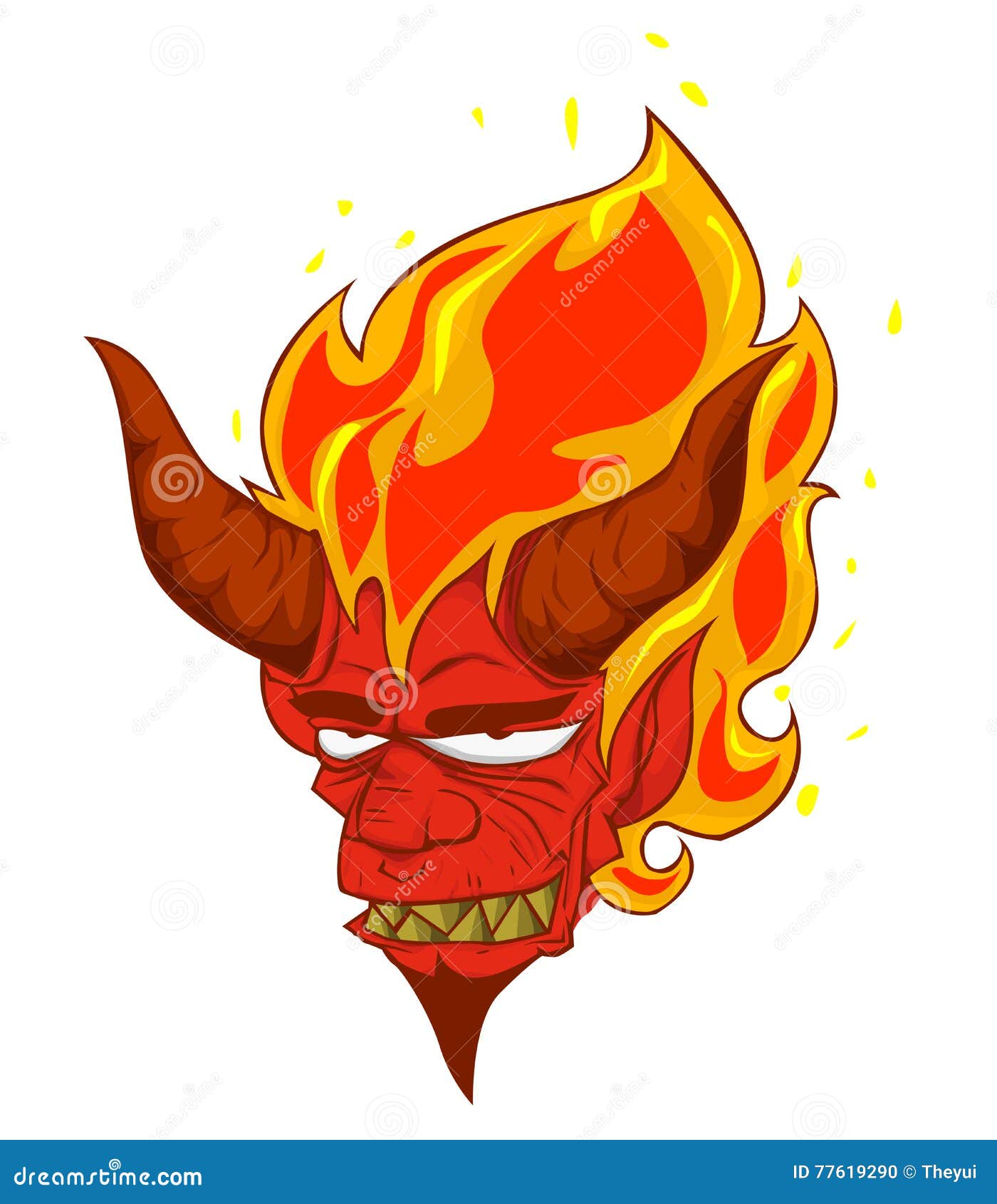 Red Devil Head Vector and Illustration. Monster in Halloween Night ...