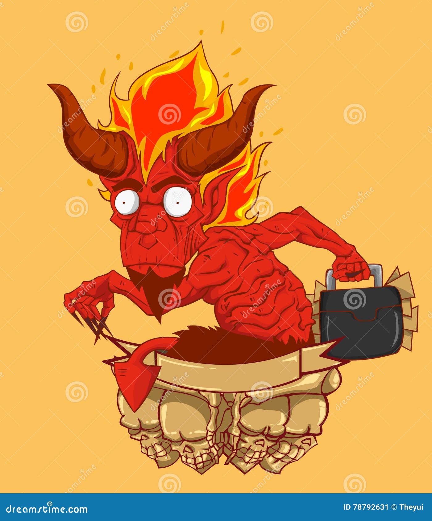 Red Devil Head Vector and Illustration. Stock Vector - Illustration of ...