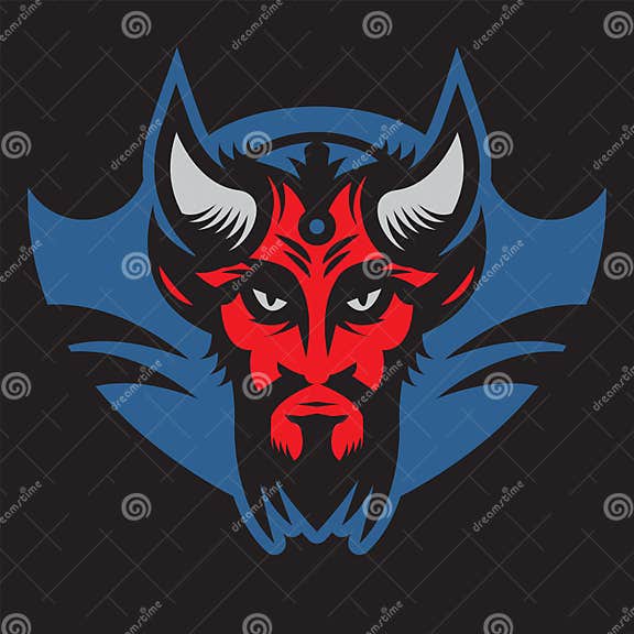 Red Devil head stock vector. Illustration of male, demon - 206291631
