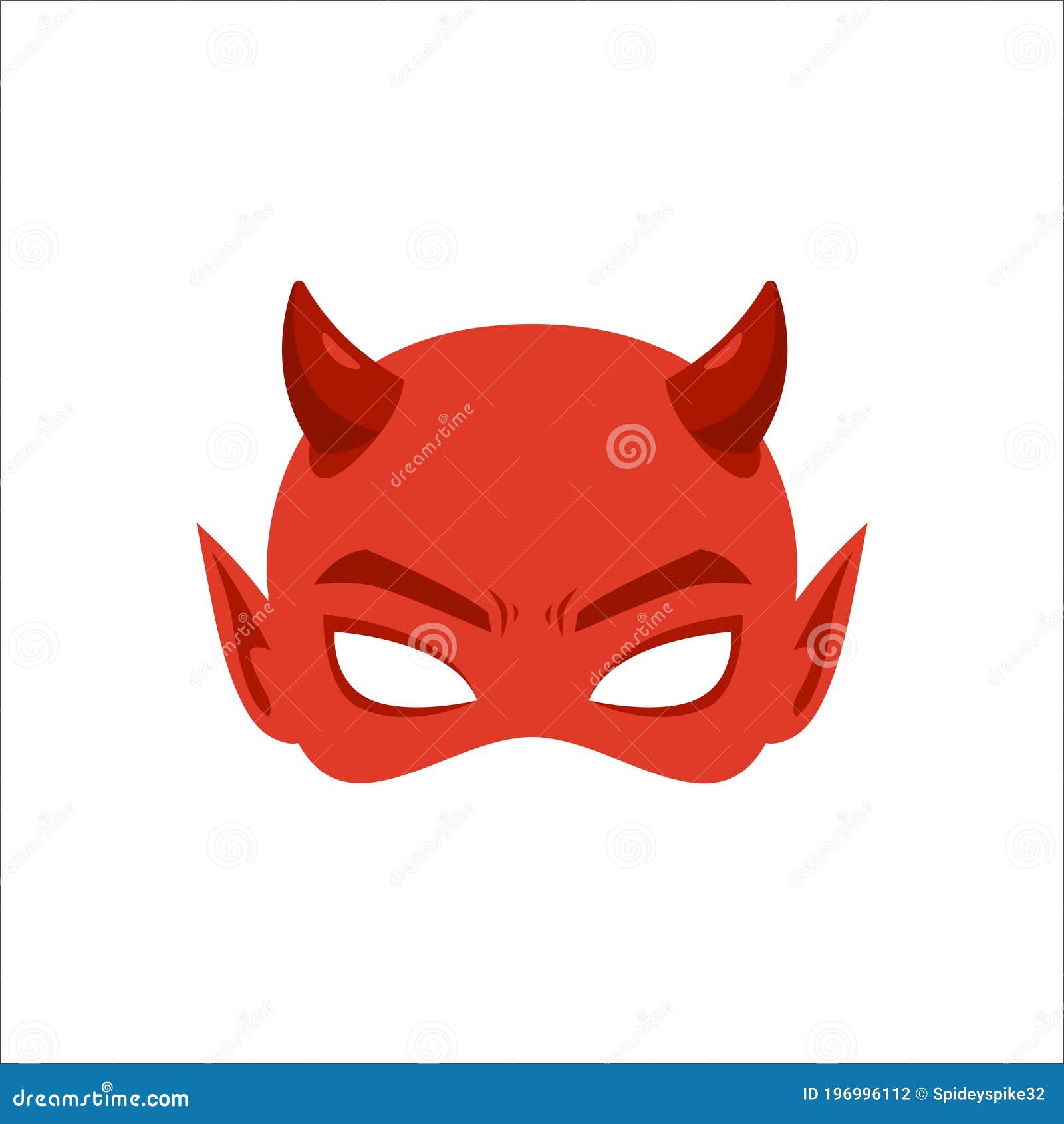The Red Devil with Horn. Isolated Vector Illustration Stock Vector ...