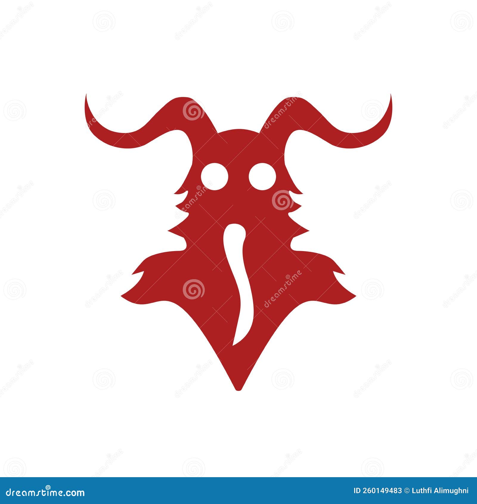 Red Devil with Horn and Sticking Out Tongue Silhouette Stock Vector ...