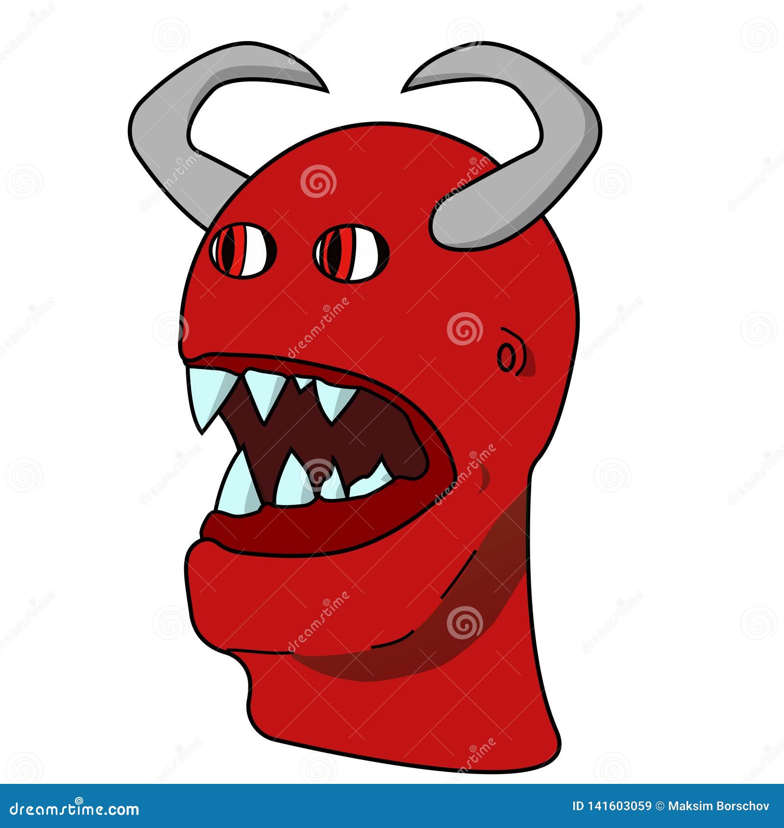 Red devil stock vector. Illustration of angry, drawing - 141603059