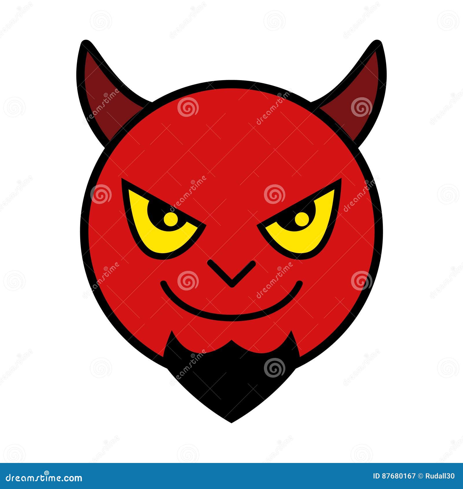 Red Devil Icon stock vector. Illustration of anger, caricature - 87680167