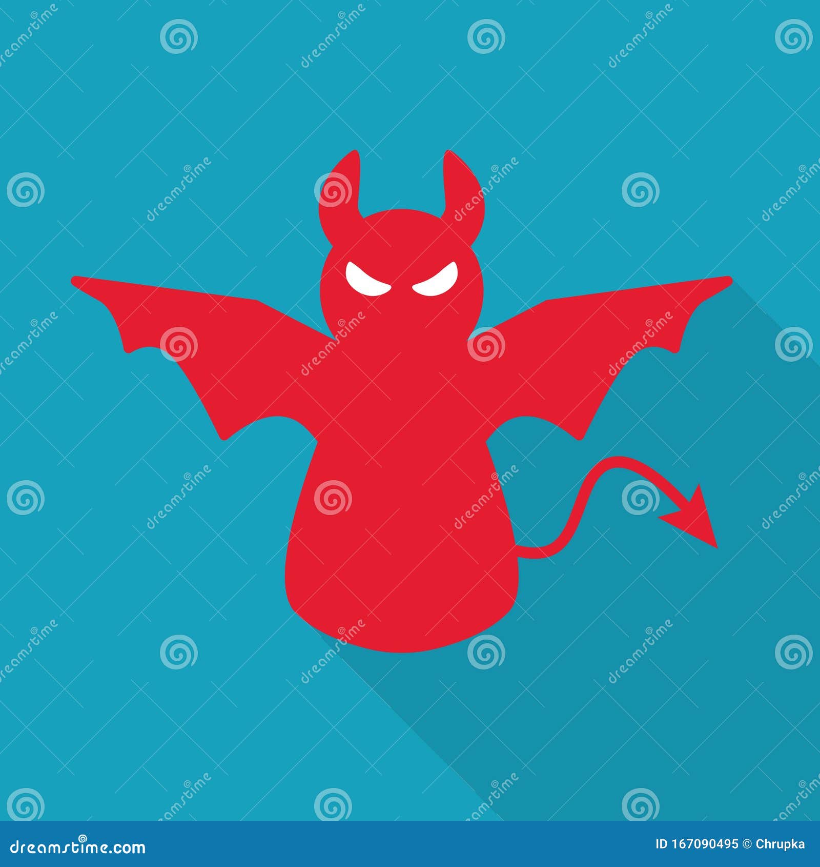 Red devil icon stock vector. Illustration of evil, satan - 167090495