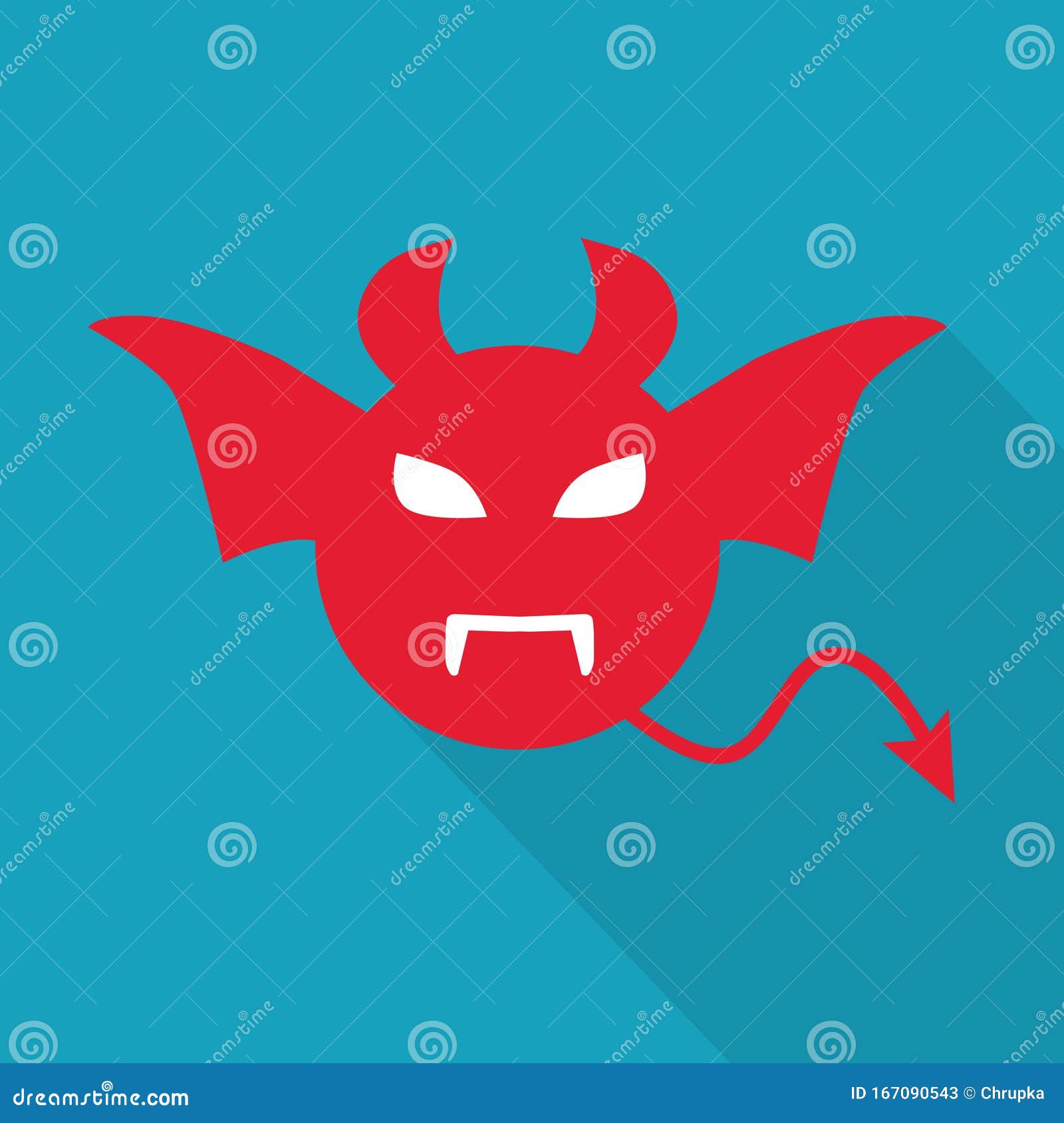 Red devil icon stock vector. Illustration of abstract - 167090543