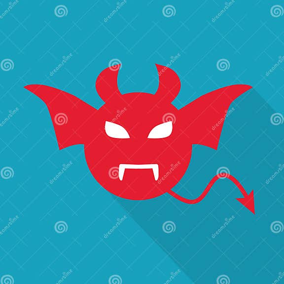 Red devil icon stock vector. Illustration of abstract - 167090543