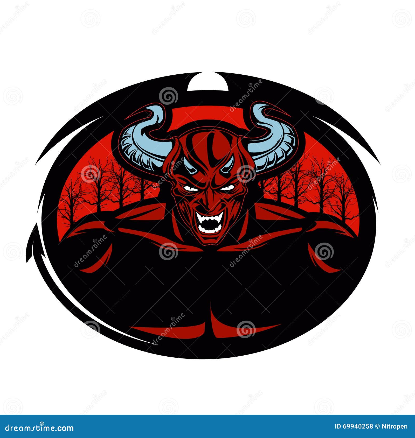 Red devil illustration stock vector. Illustration of devil - 69940258