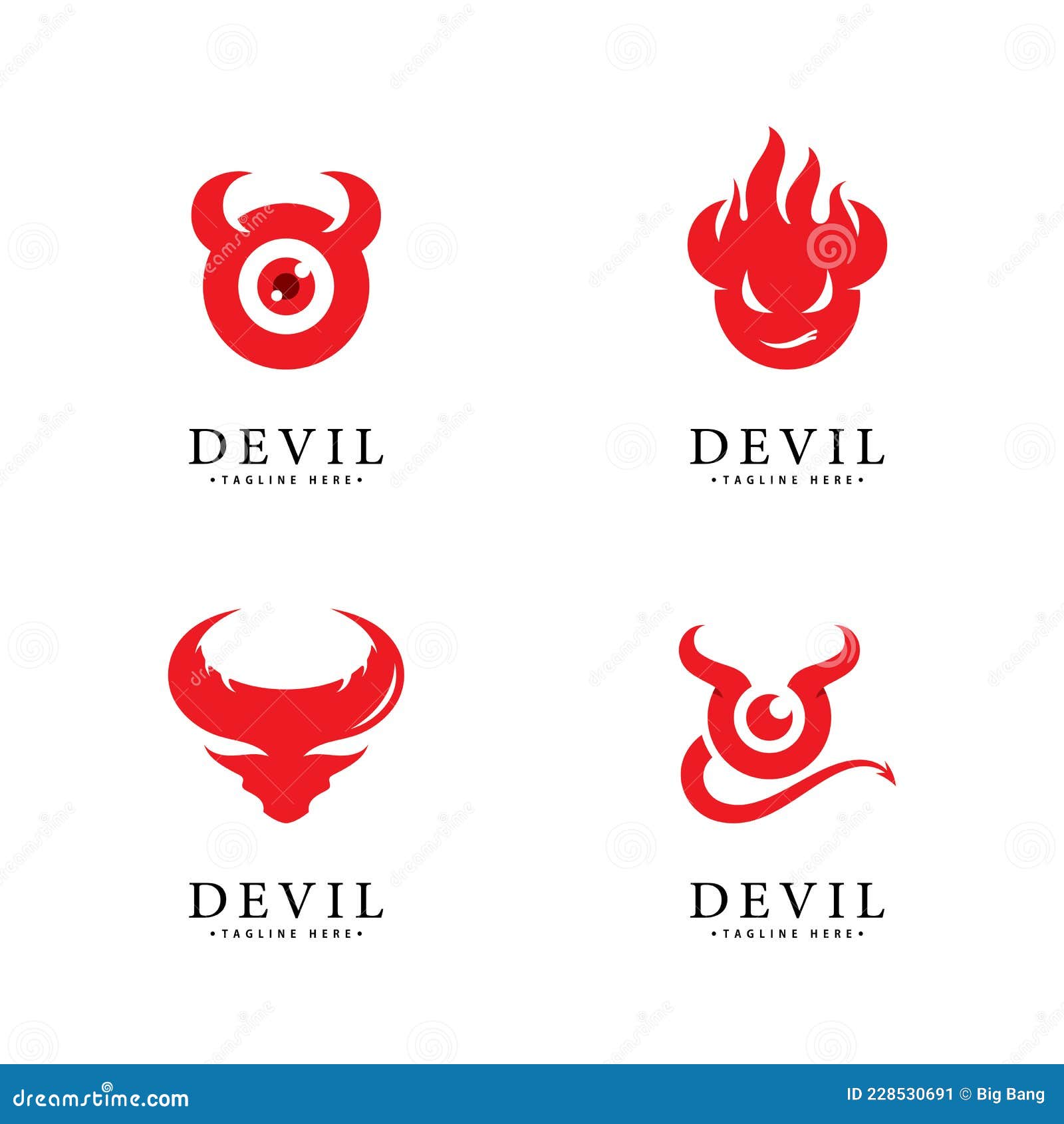 Red Devil Logo Vector Icon Template Stock Vector - Illustration of sign ...