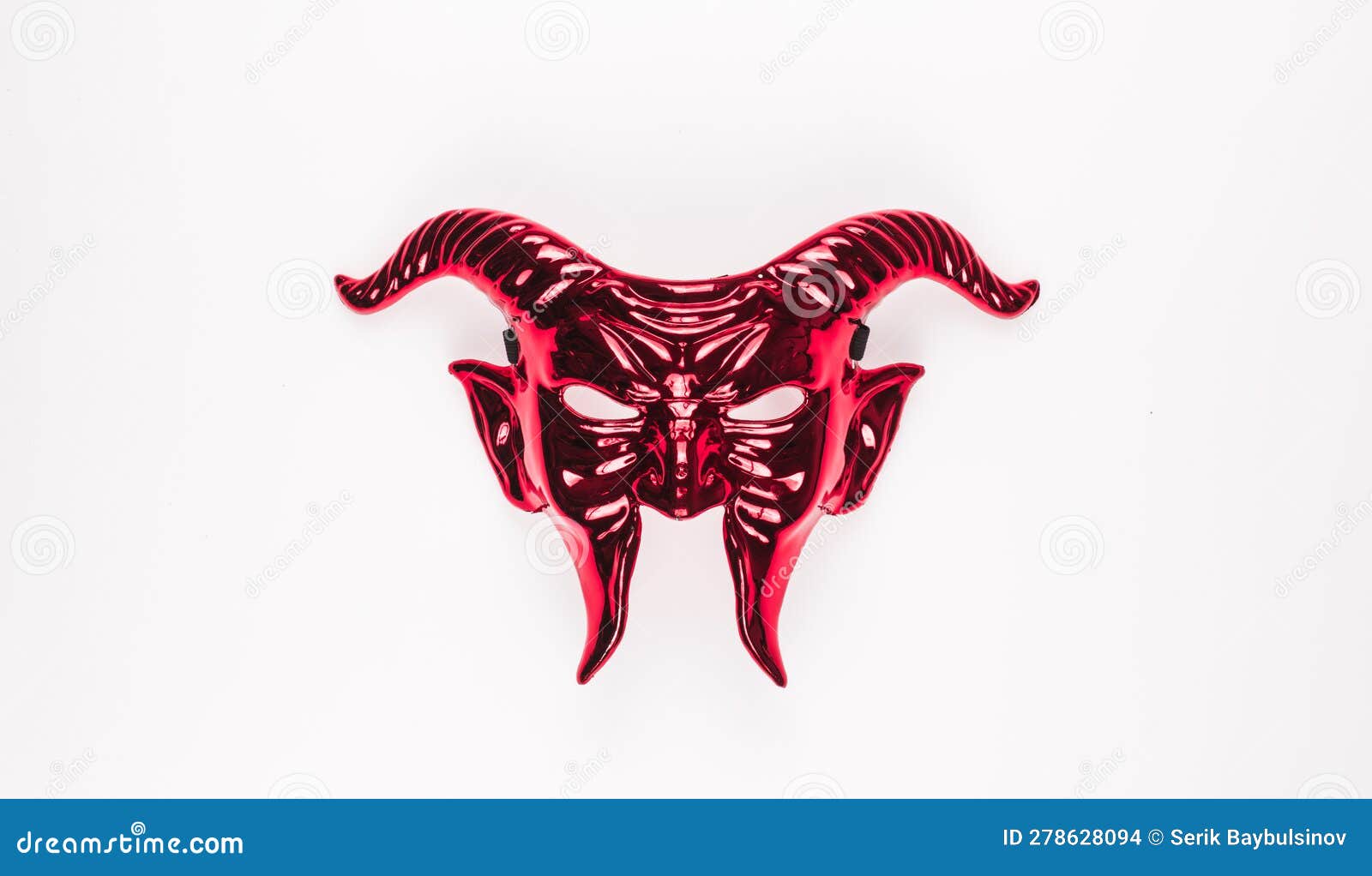 Red Devil Mask Isolated on White Stock Photo - Image of halloween ...