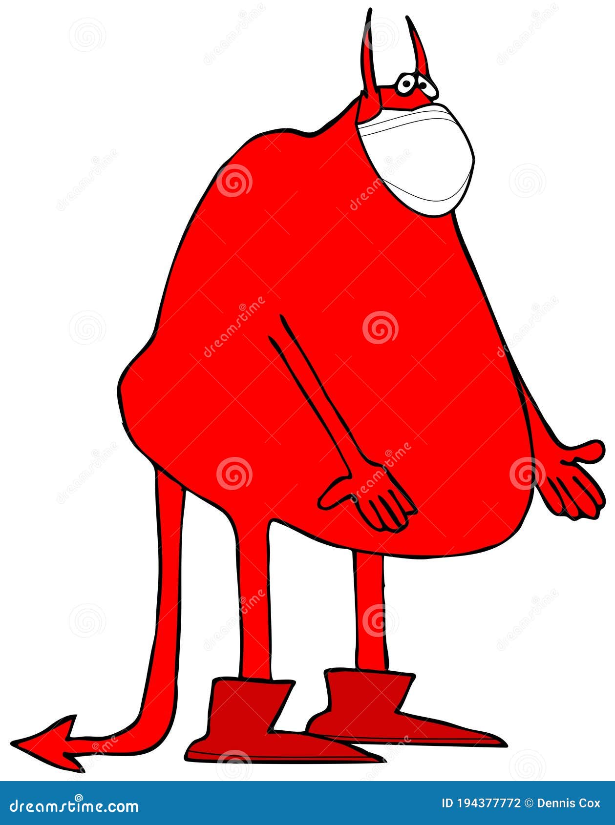 Devil Sick Sitting In Armchair Wrapped In Blanket. Sinners In Pelvis ...