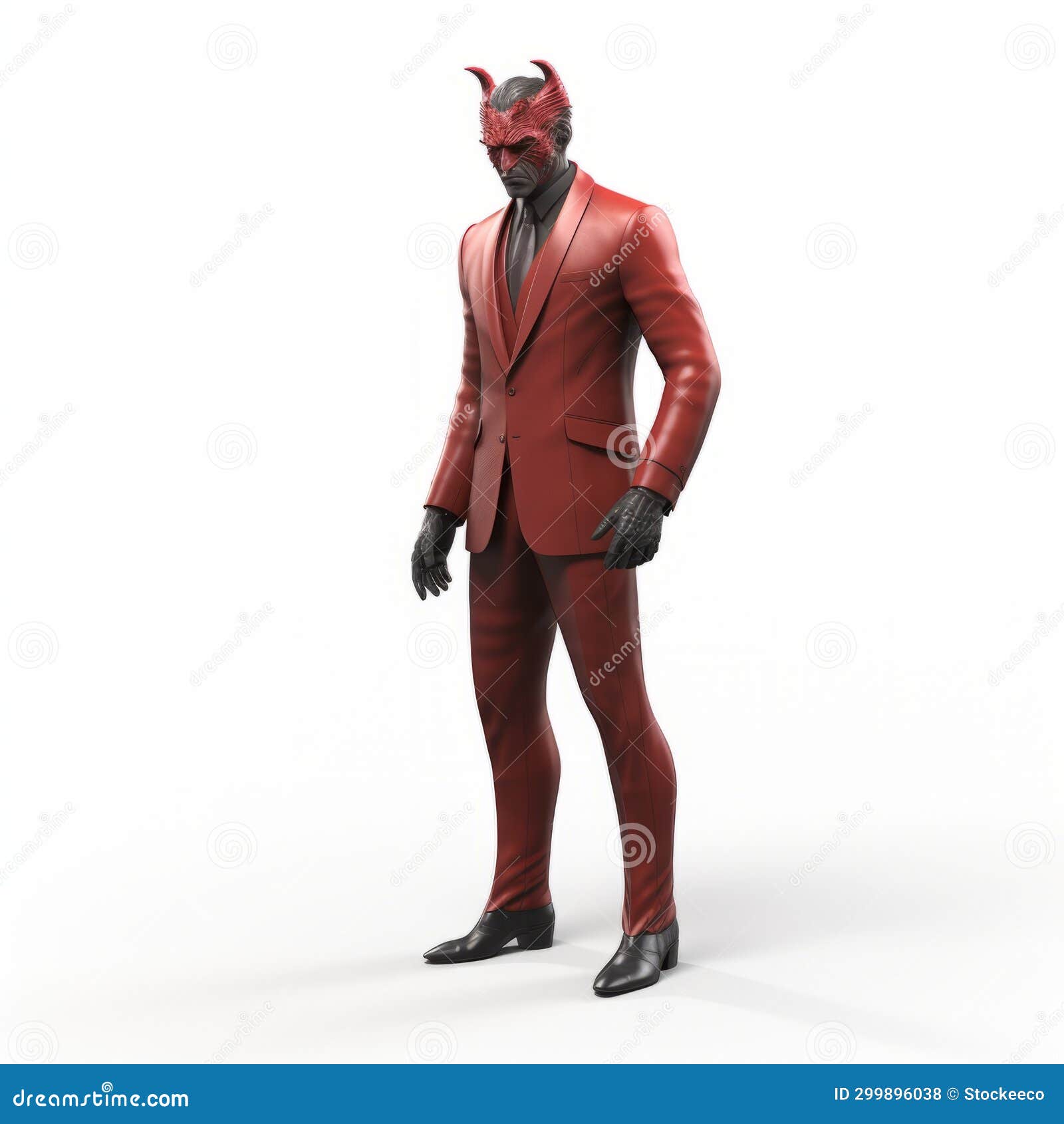 Hyper-realistic Devil 3d Character: Symbolic Corporate Punk in Red Suit ...