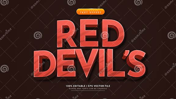 Red Devil S 3d Text Style Effect Stock Vector - Illustration of ...