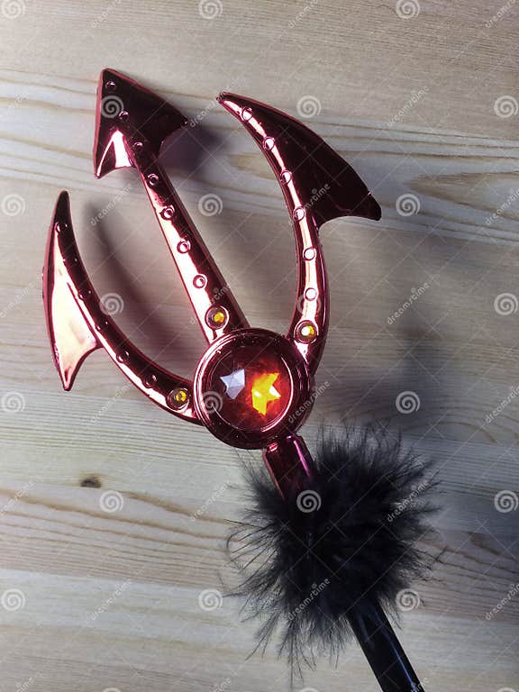 Red Devil`s Fork with Sparkingly `stones Stock Photo - Image of surface ...