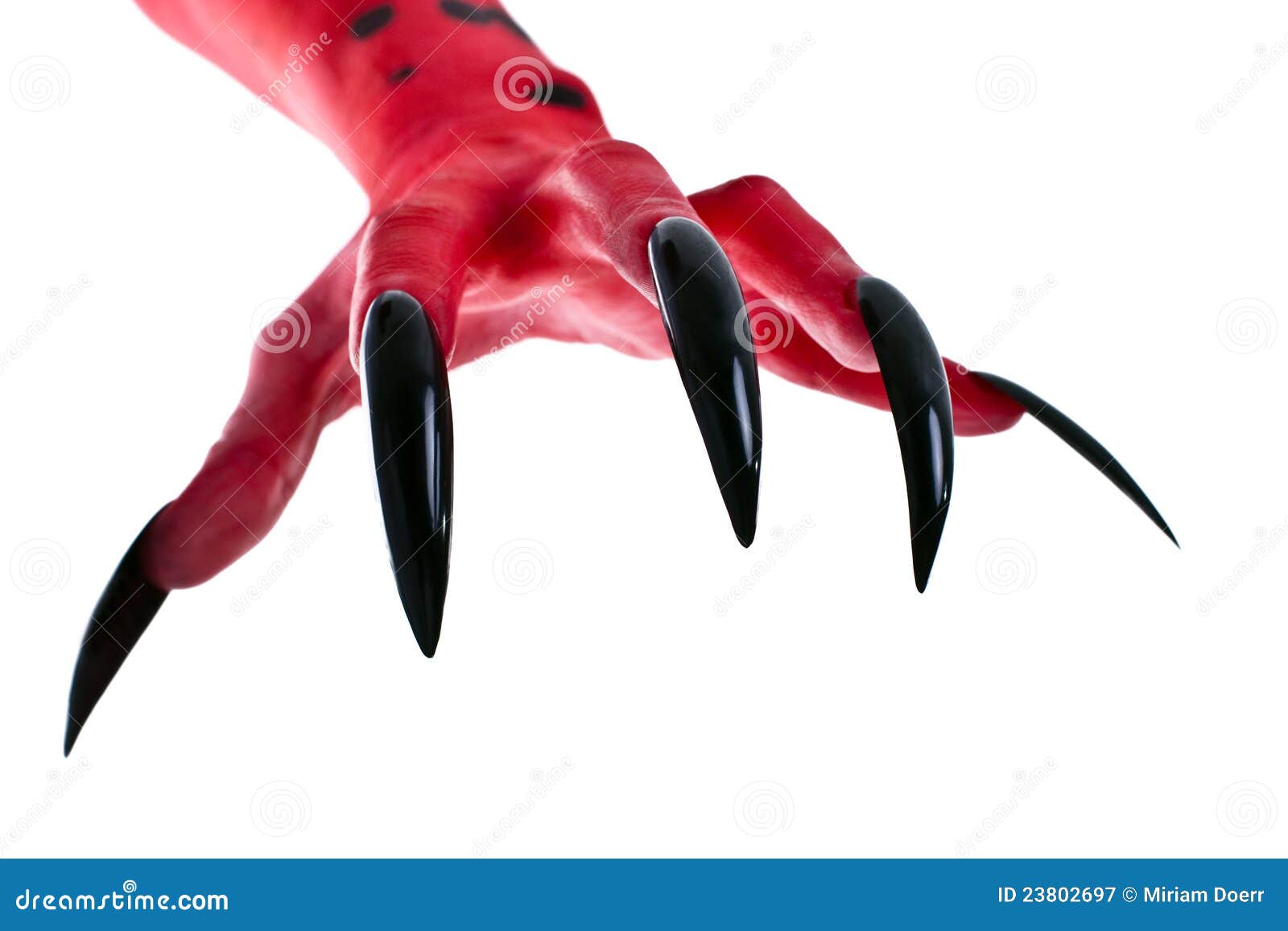 Red devil´s hand 2 stock image. Image of long, fingers - 23802697