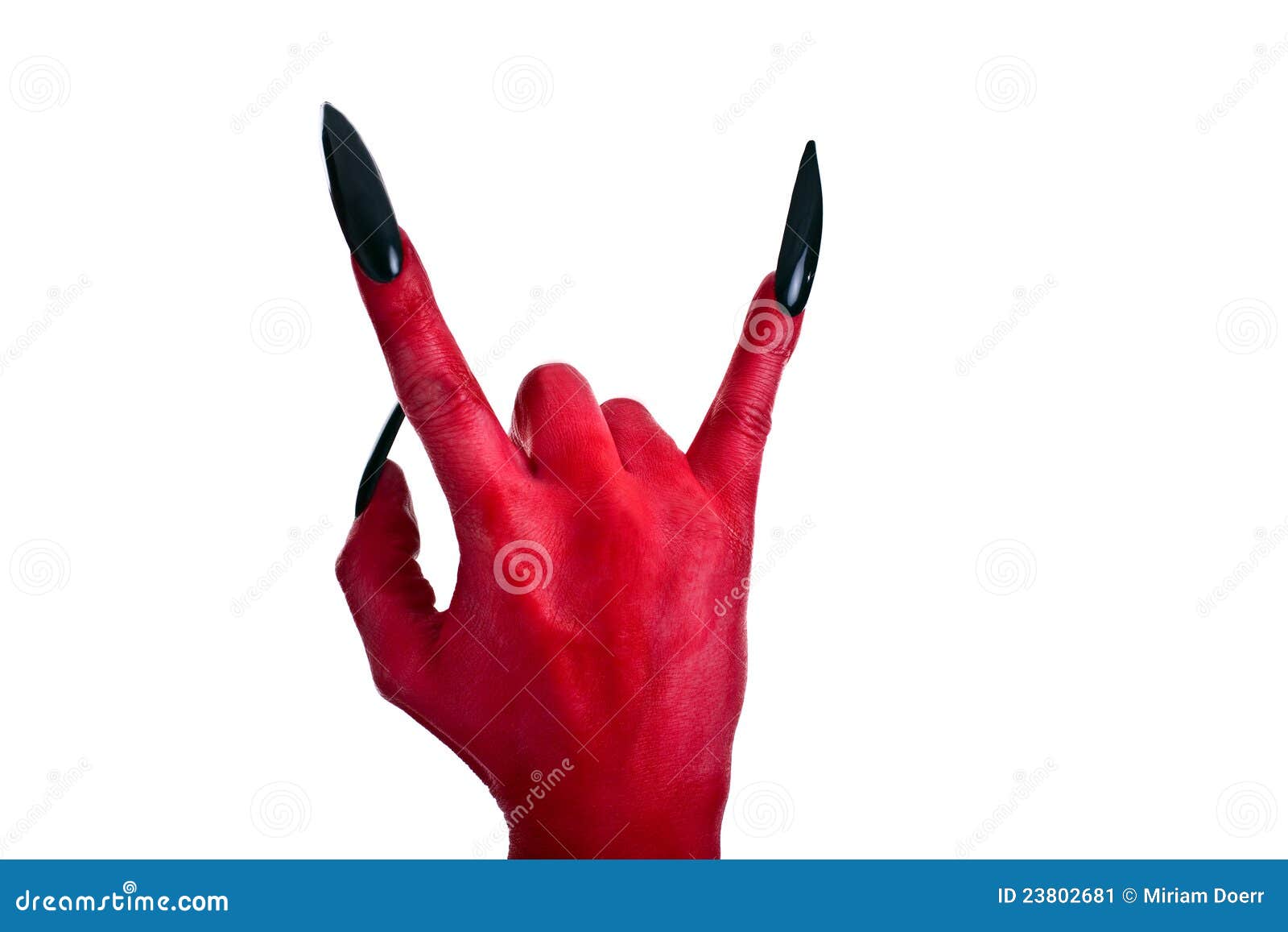 Red devilÂ´s hand 3 stock image. Image of devil, monster - 23802681