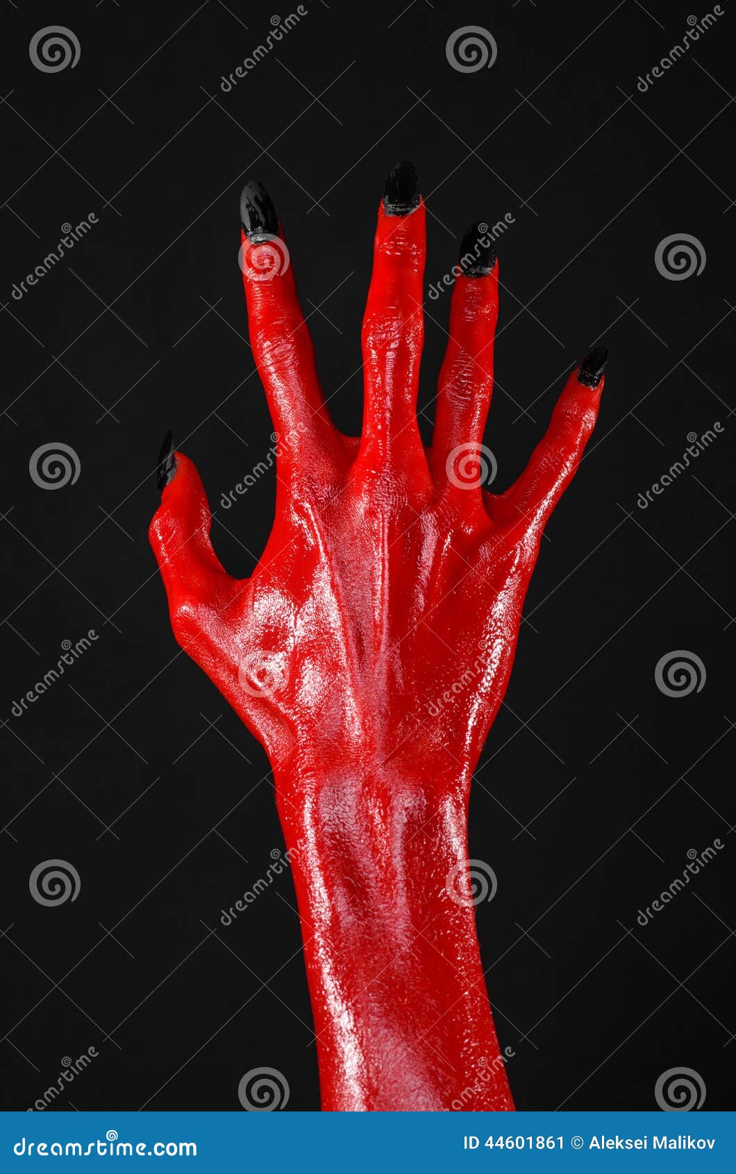Red Devil's Hands With Black Nails, Red Hands Of Satan, Halloween Theme ...