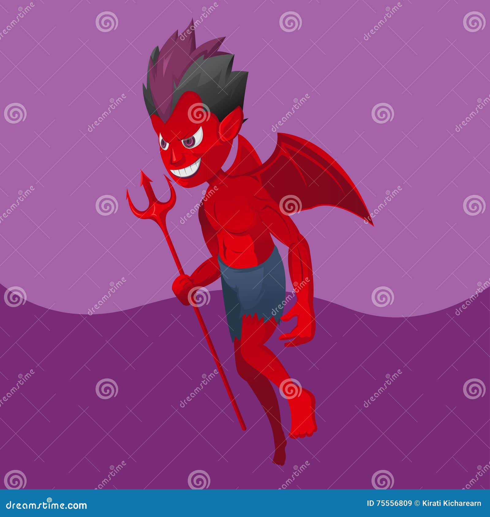 Set With Devil, Satan, Pentagram And Mystic Symbols Vector Illustration ...