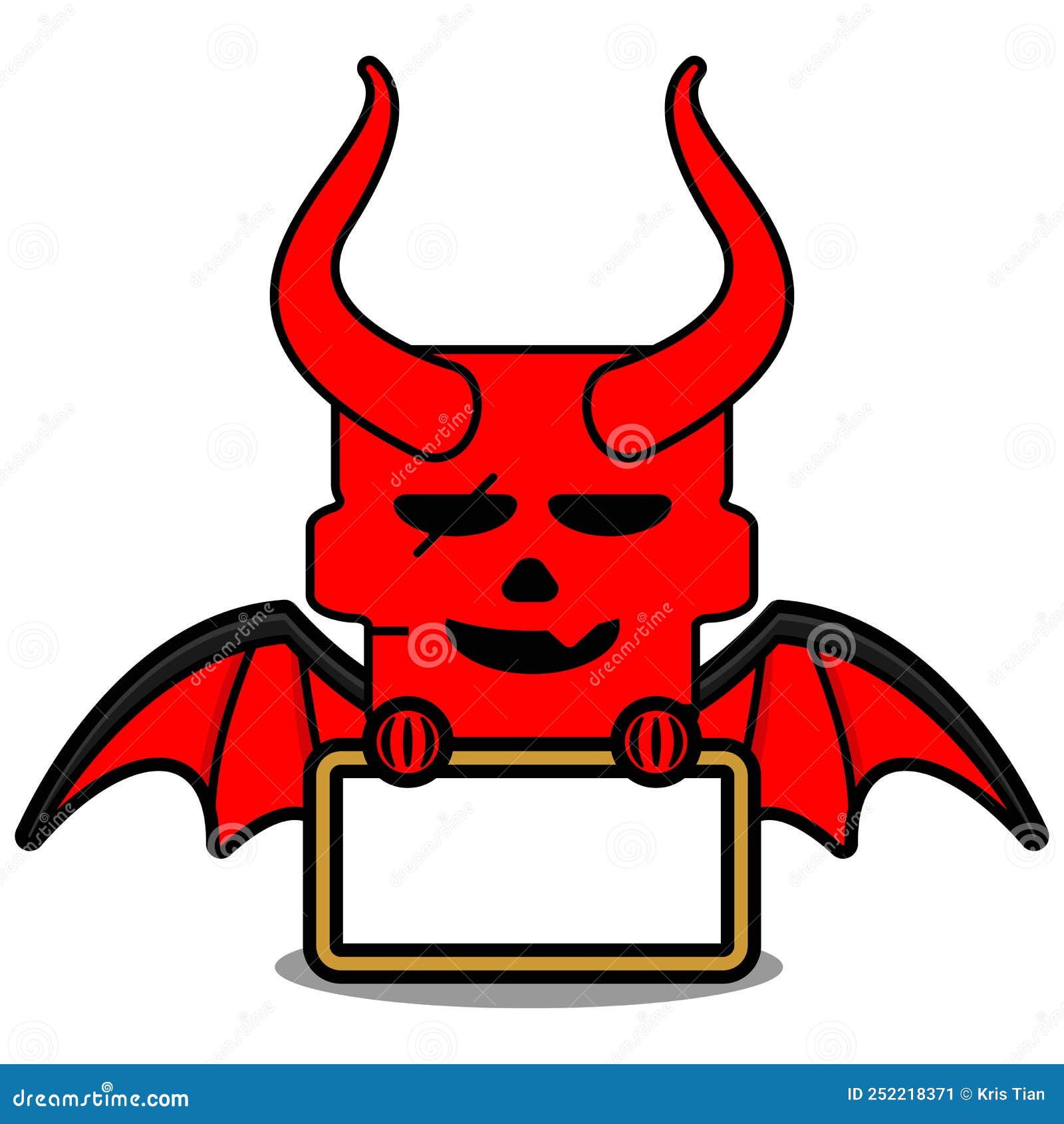 Red Devil Skull Board Mascot Stock Vector - Illustration of grunge ...