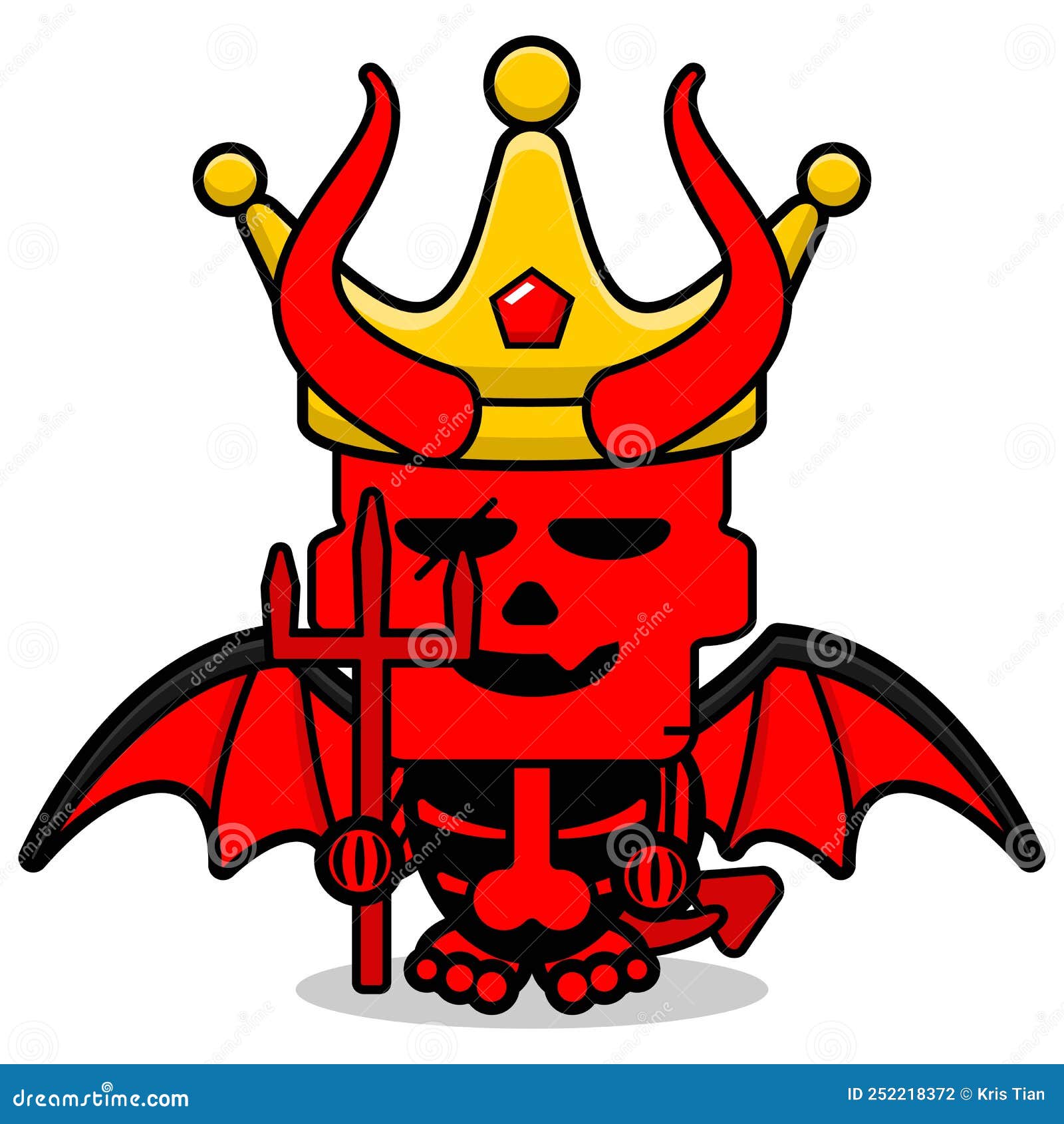 Red Devil Skull King Mascot Stock Vector - Illustration of holiday ...