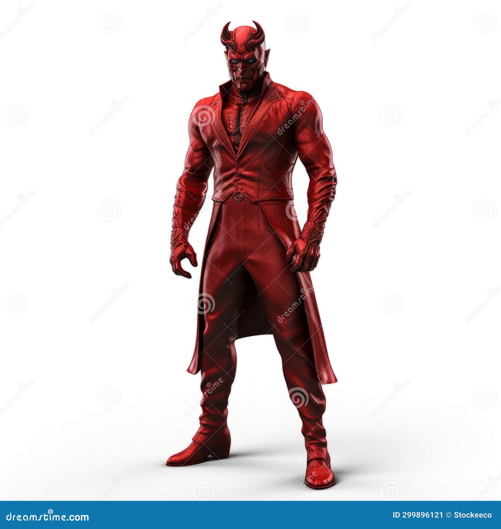 Realistic 3d Model of Devil in Red Costume - Hyper-detailed Rendering ...