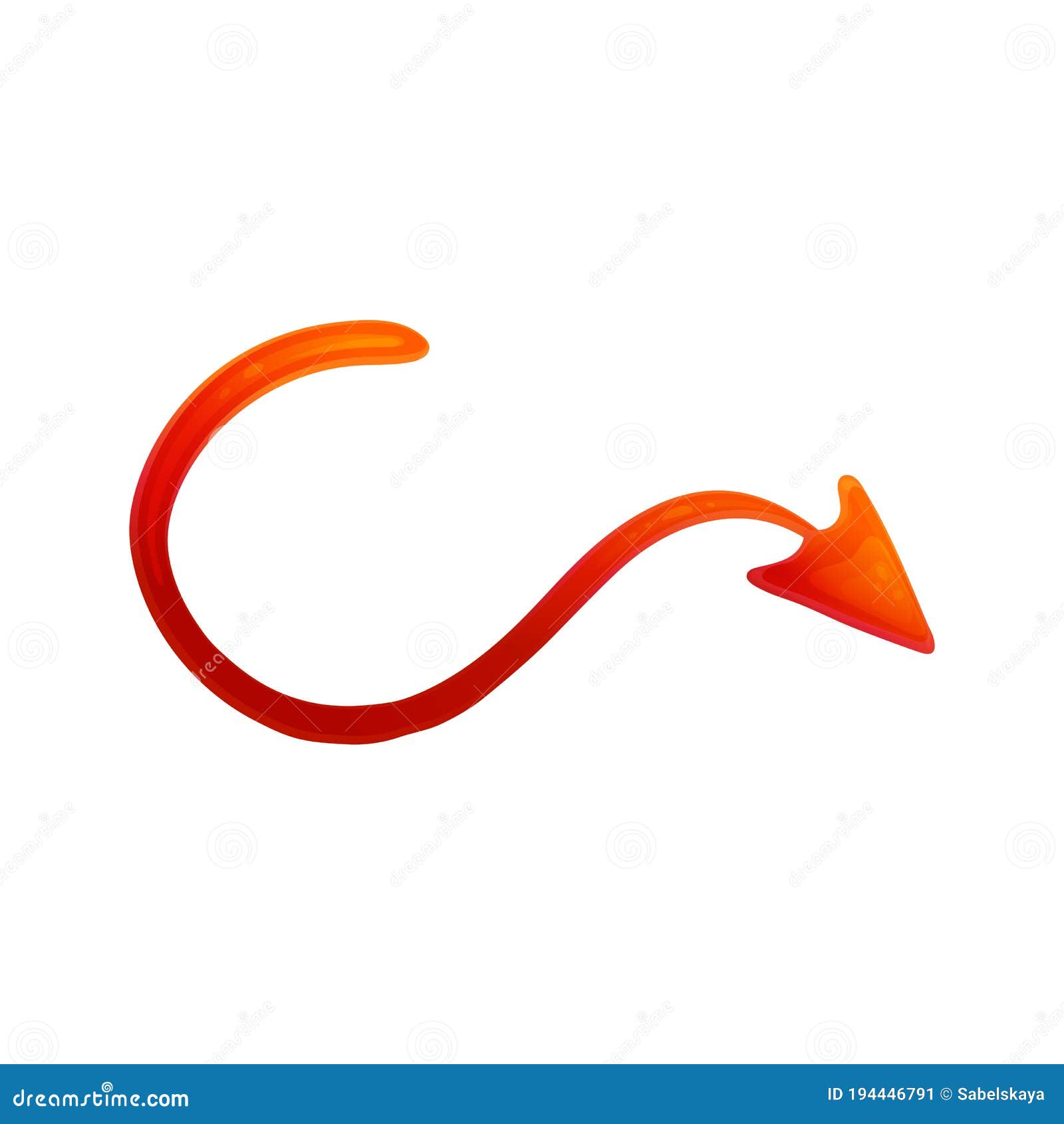 Red Devil Tail Isolated on White Background - Halloween Costume Element ...