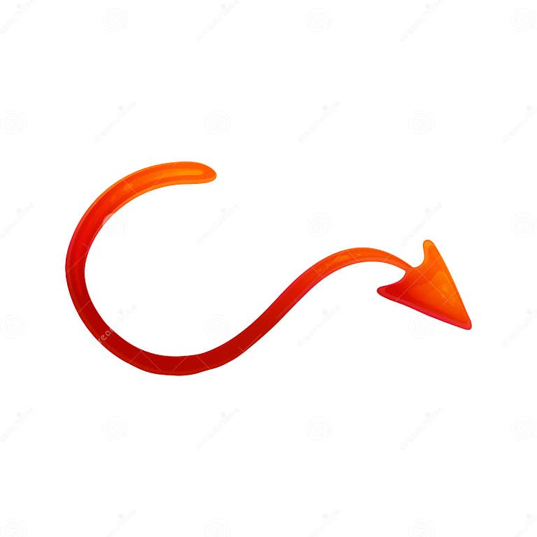 Red Devil Tail Isolated on White Background - Halloween Costume Element ...