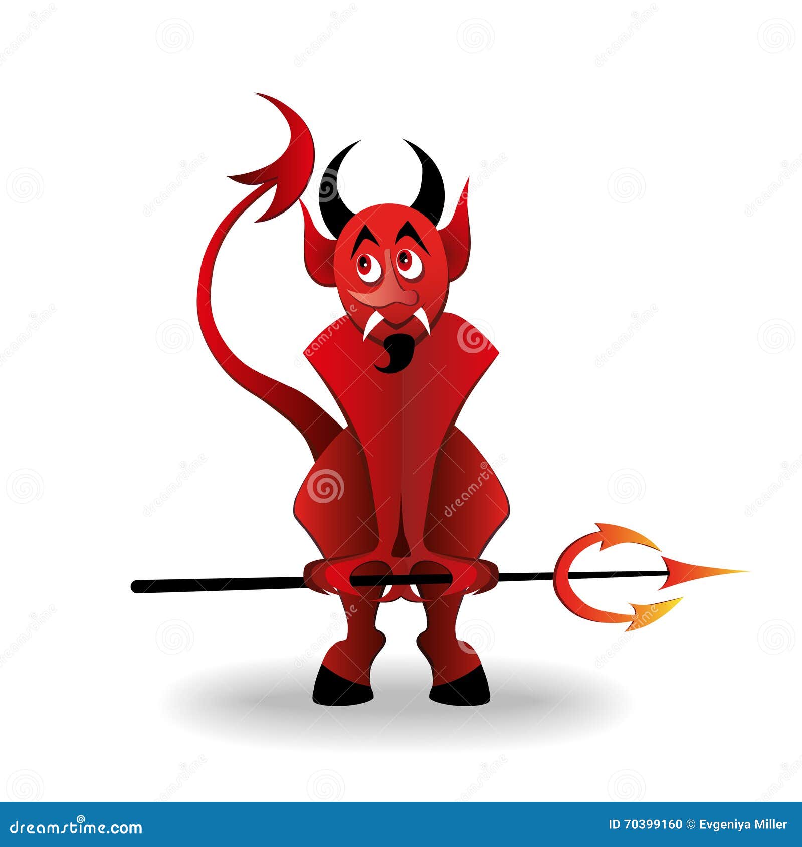 Red devil with trident stock illustration. Illustration of fantasy ...