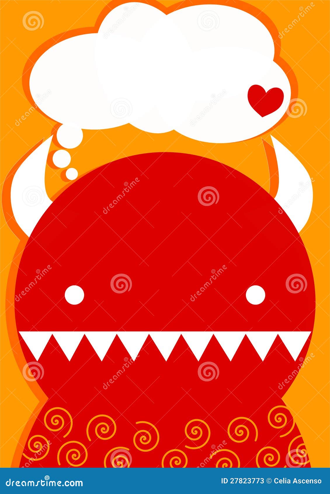 Red Devil Valentines Day Card Stock Illustration - Illustration of ...