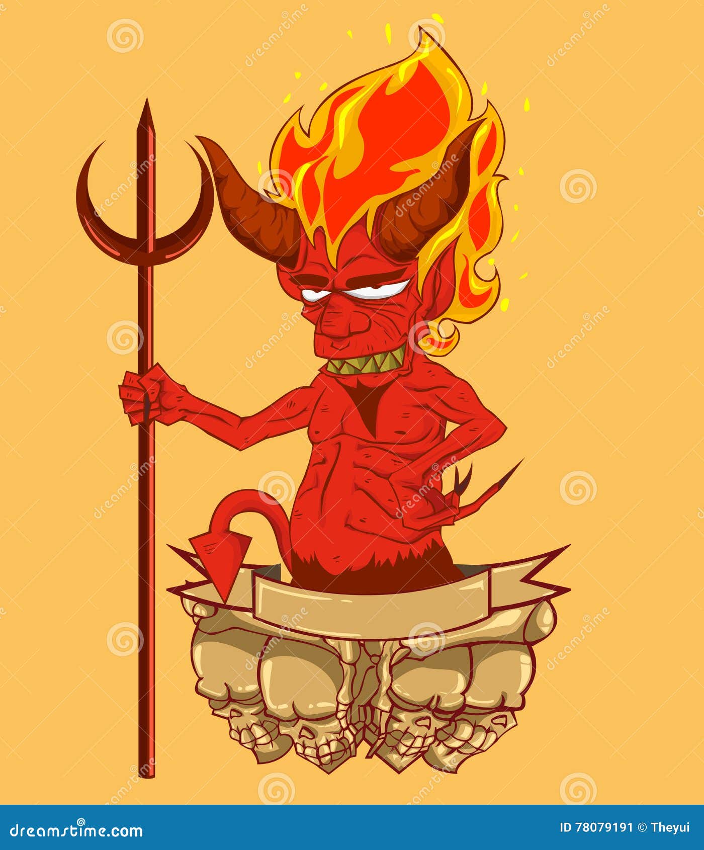 Red Devil Vector and Illustration. Monster in Halloween Night Stock ...