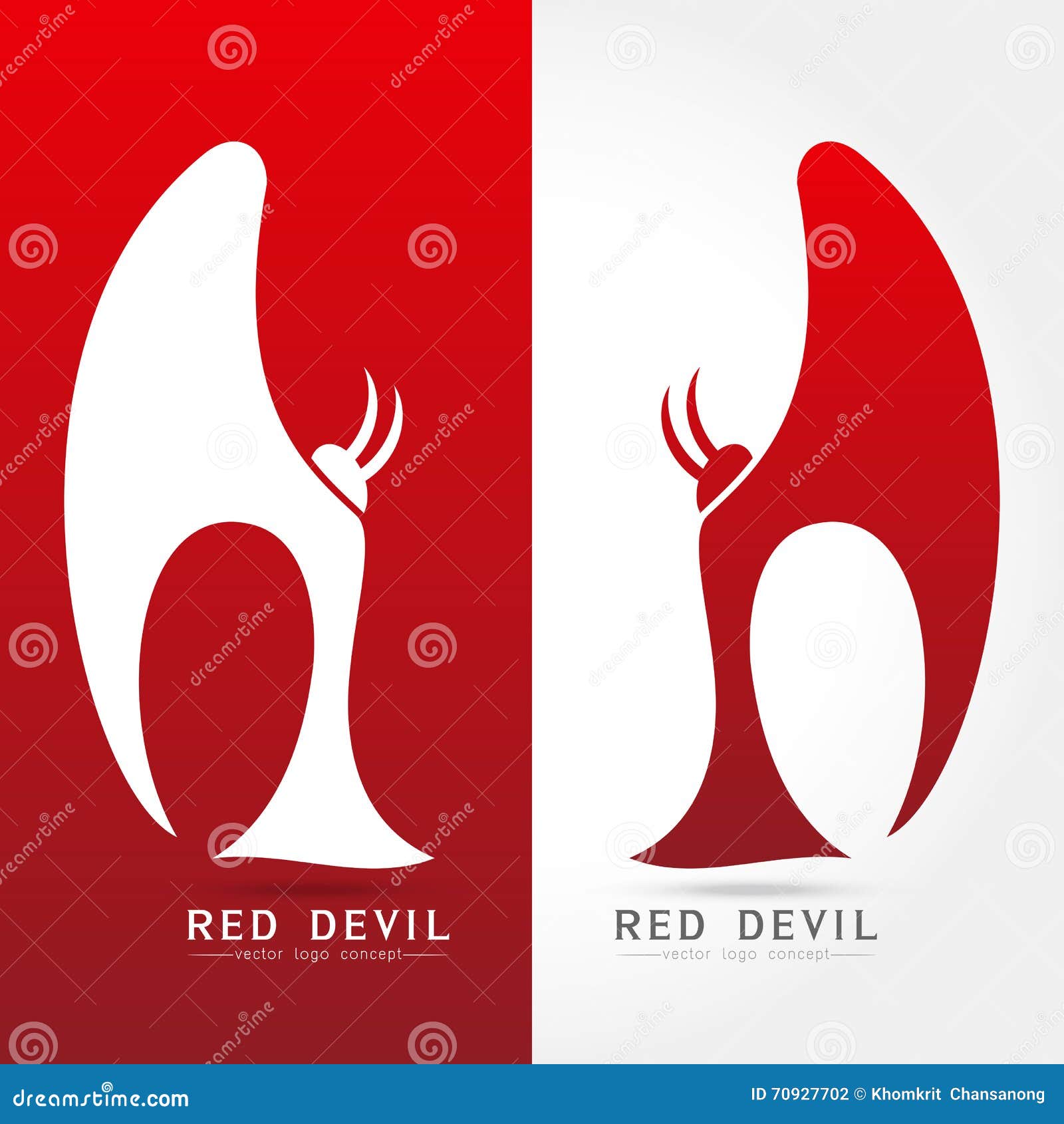 Red Devil - Vector Logo Concept Illustration Stock Vector ...