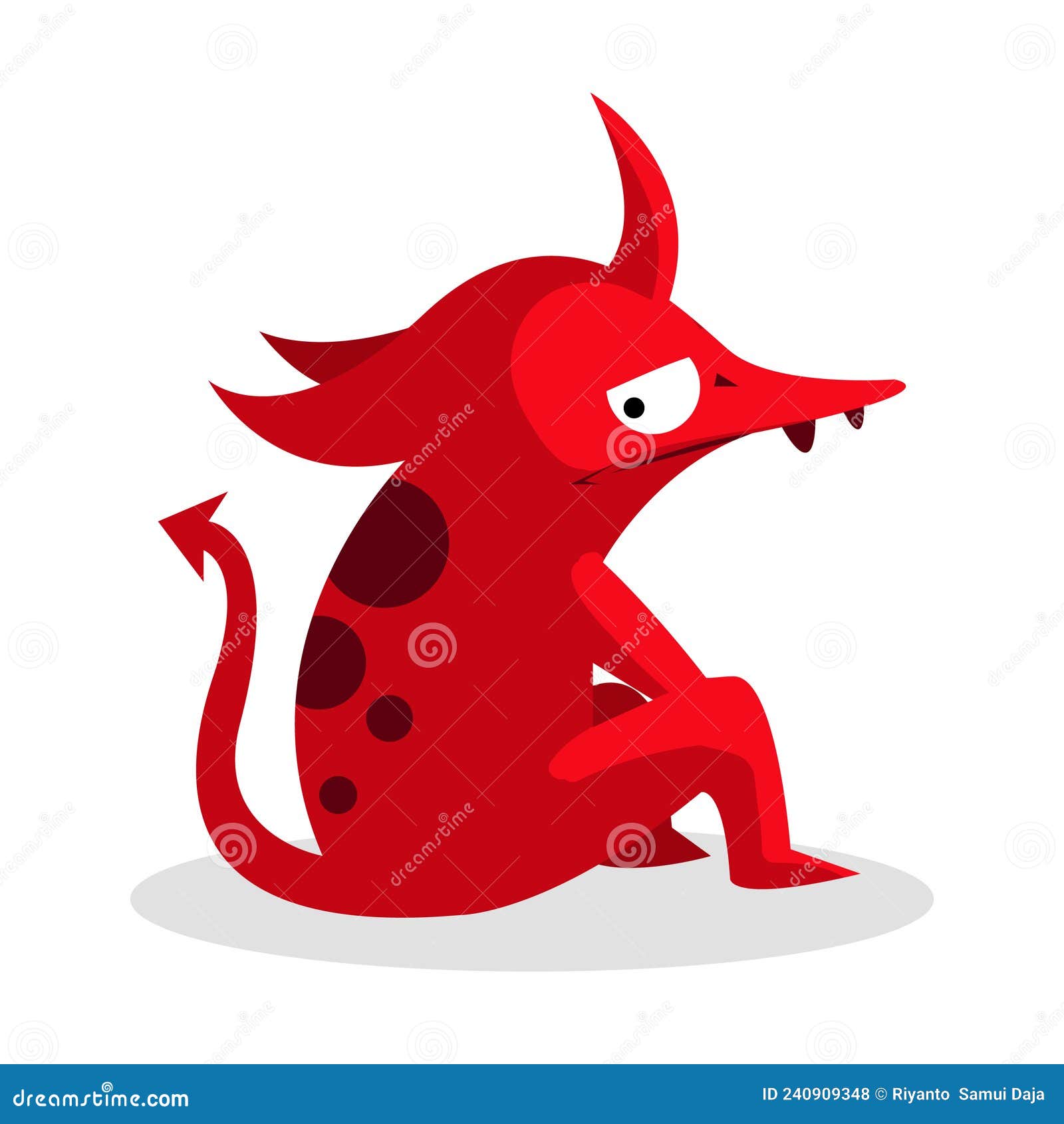 Sad Red Devils Monster Illustration Design | CartoonDealer.com #240909348