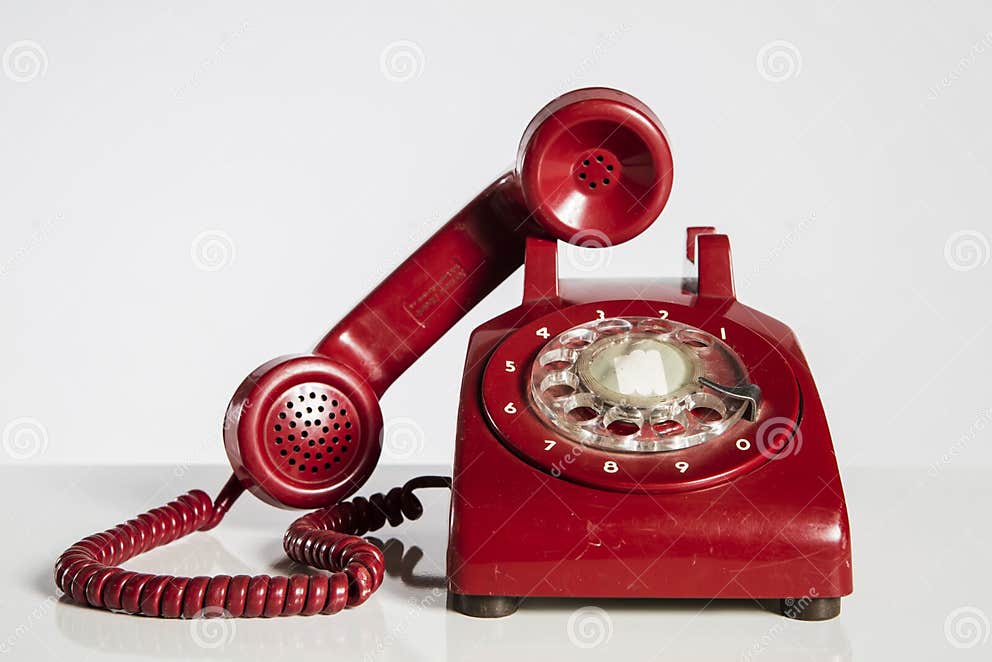 Red dial phon stock photo. Image of single, antique, dial - 67313352