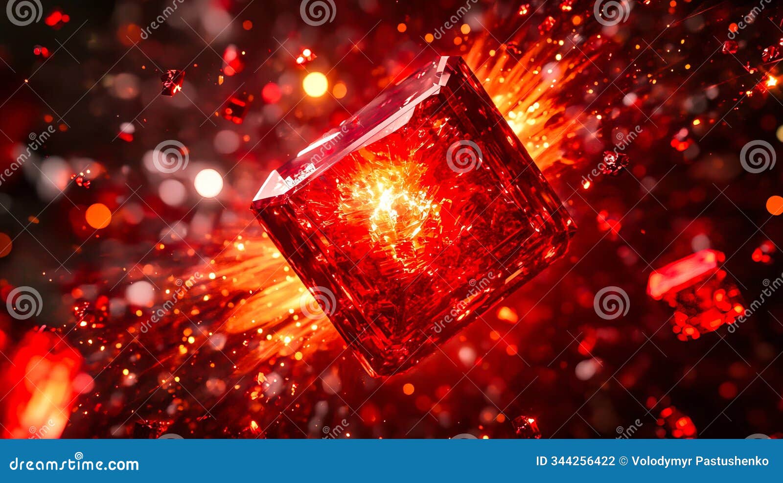 A Red Diamond is Exploding in the Air Stock Photo - Image of movement ...