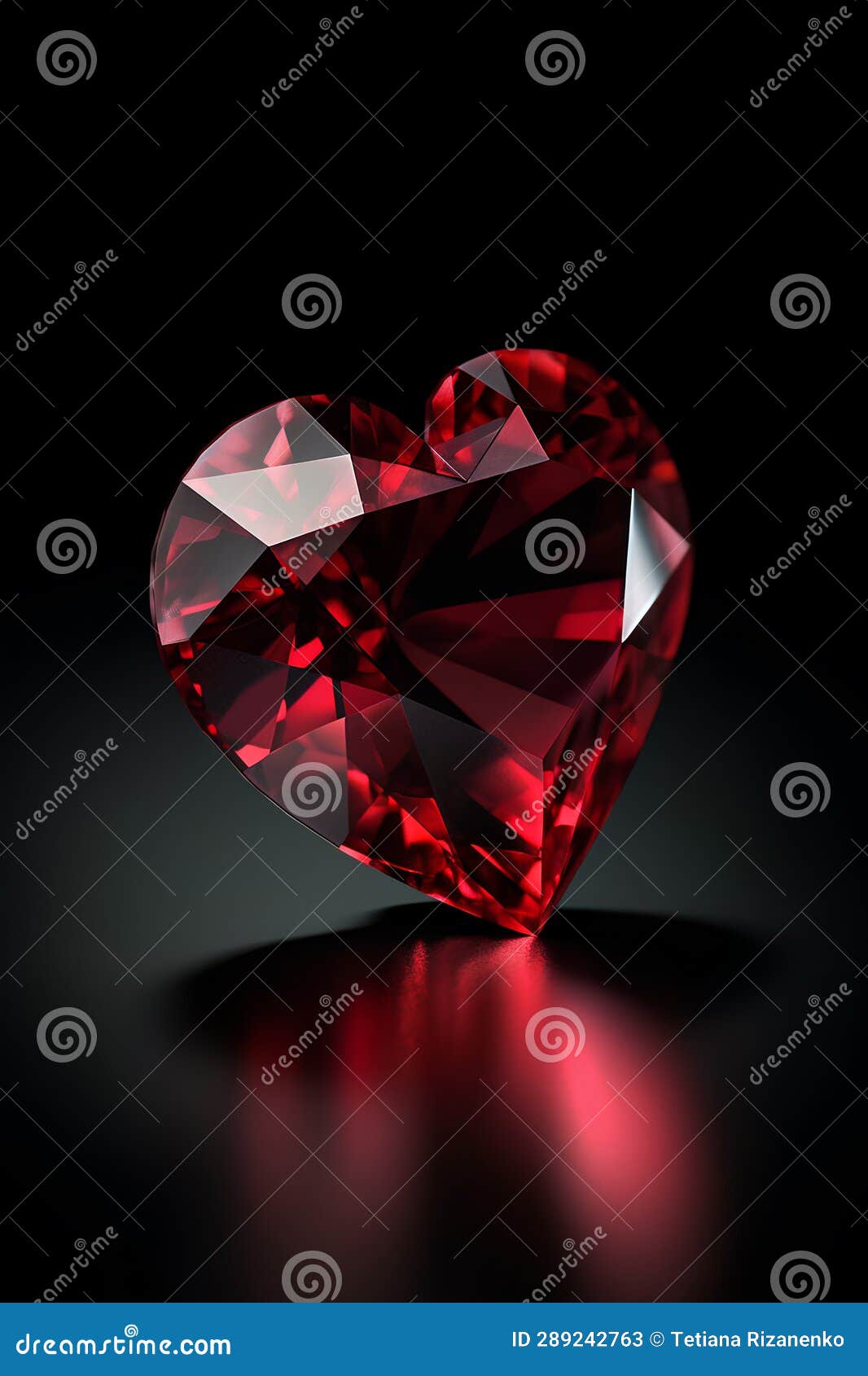 Red Diamond Heart on a Black Background Stock Illustration ...