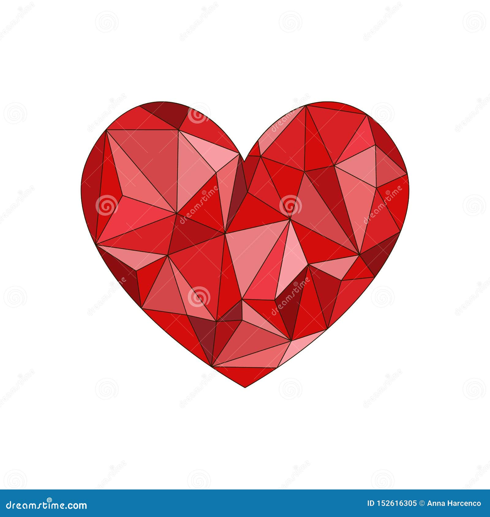 Red Diamond Heart.Diamond Heart Shape, Vector Format for Valentine ...