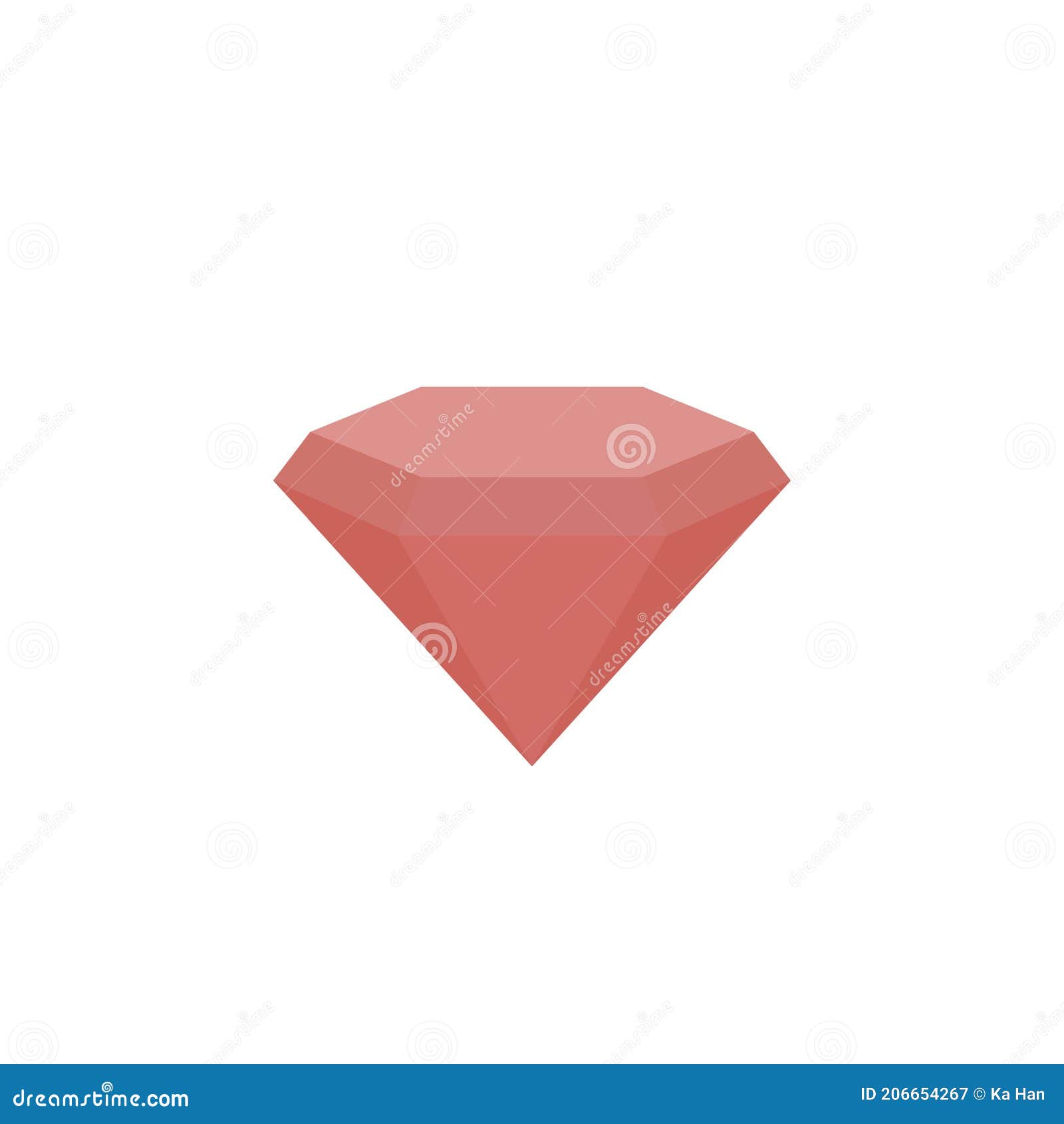Red Diamond Icon Vector in Flat Style. Expensive Gemstone Symbol ...