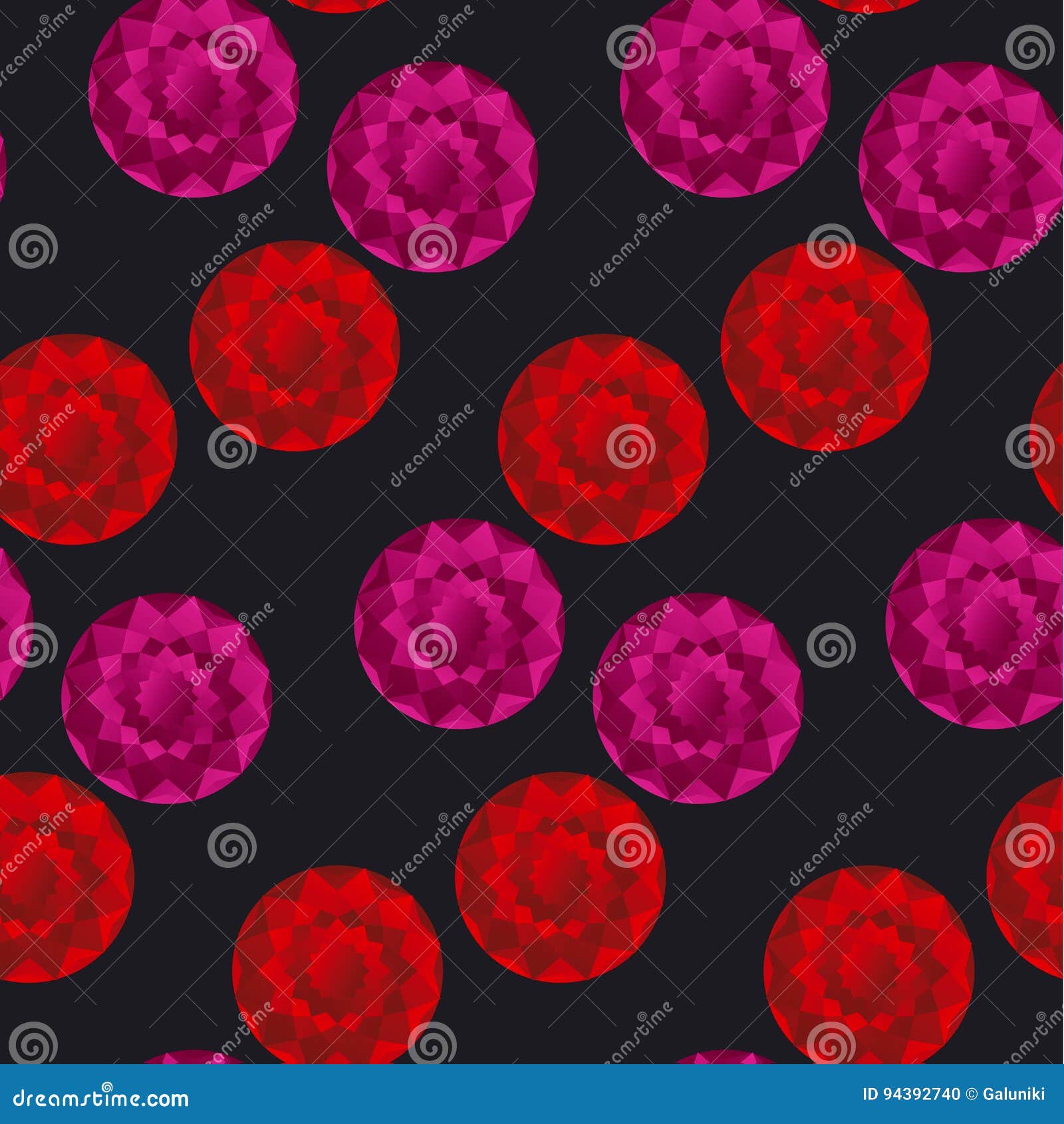 Red Diamond Shape Polka Dot Stock Vector - Illustration of polka ...