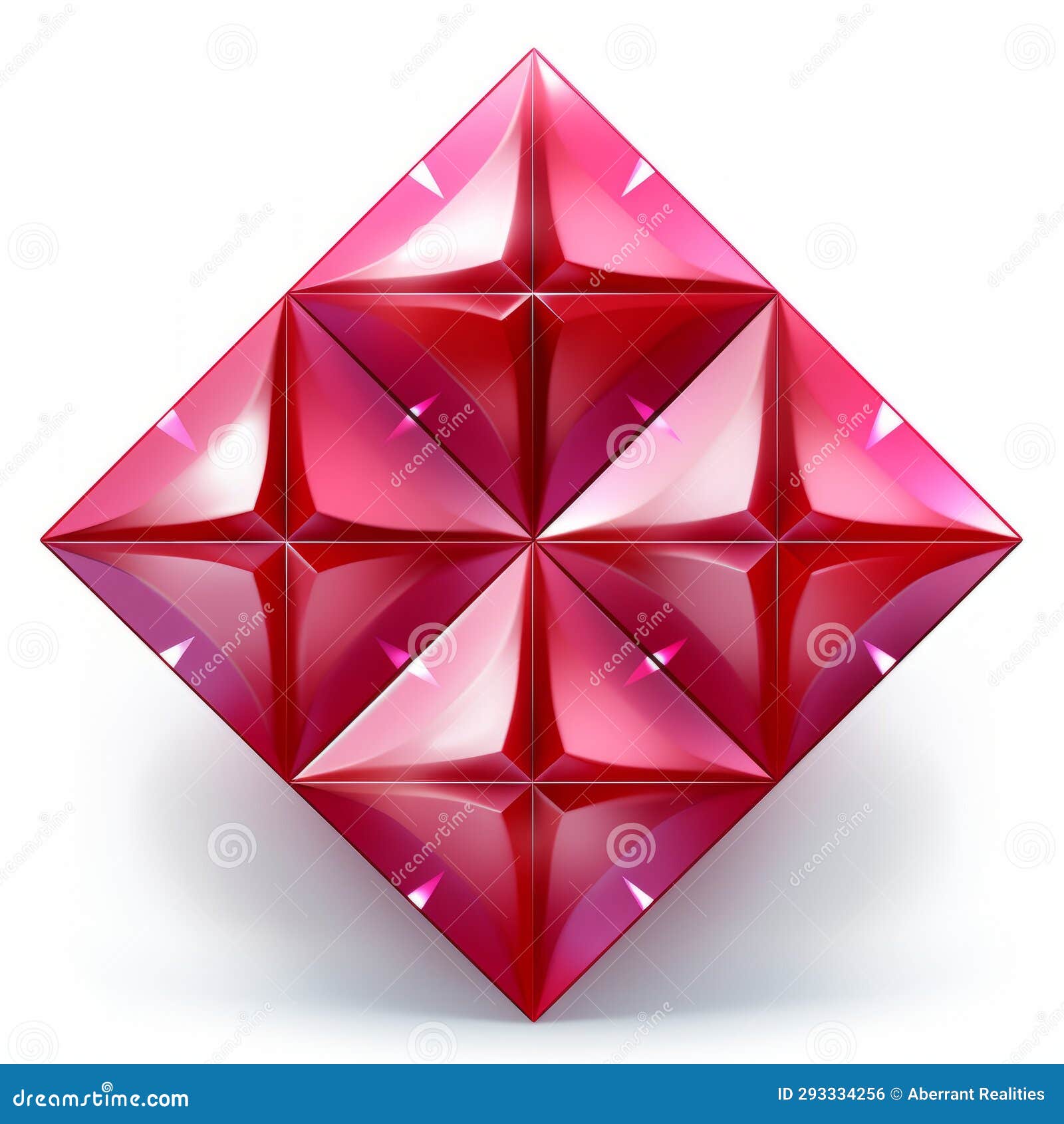 A Red Diamond Shaped Object on a White Background Stock Illustration ...