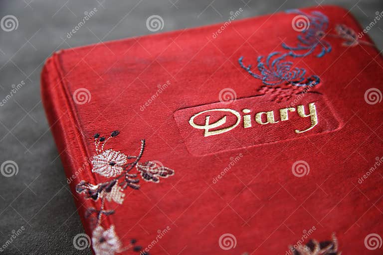 Red Diary Book Cover stock image. Image of used, thread - 3090559