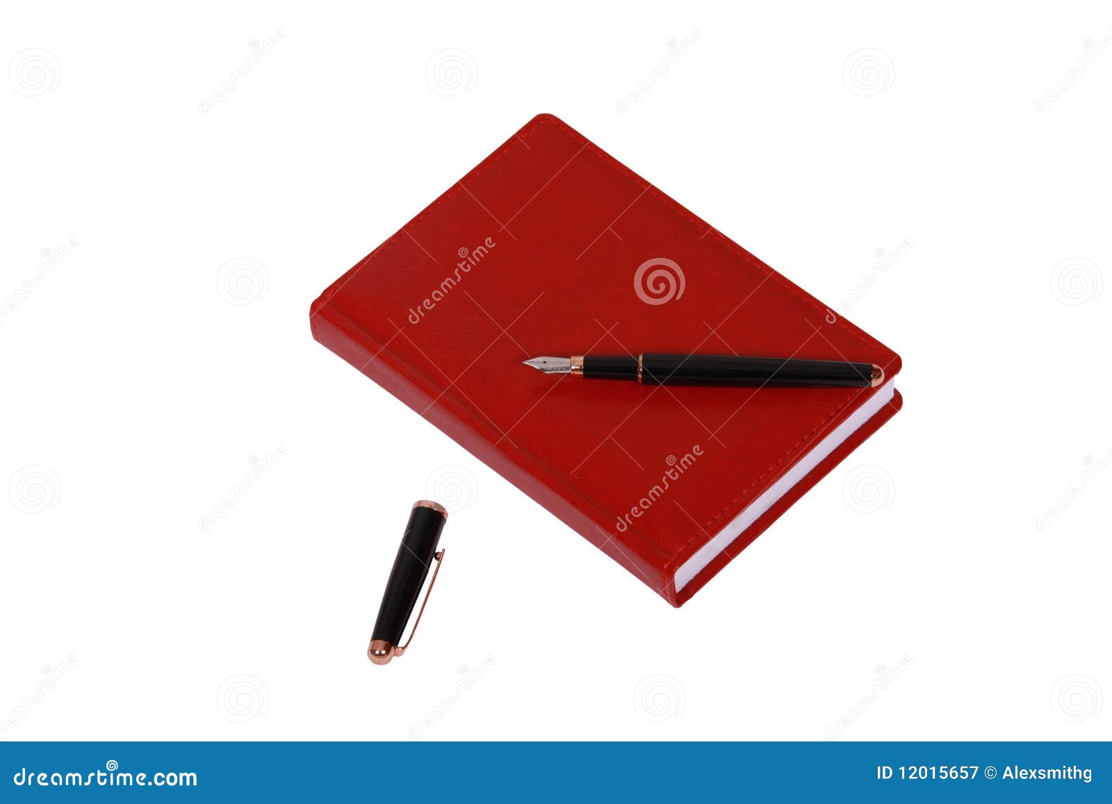 Red diary book over white stock image. Image of glossy - 12015657